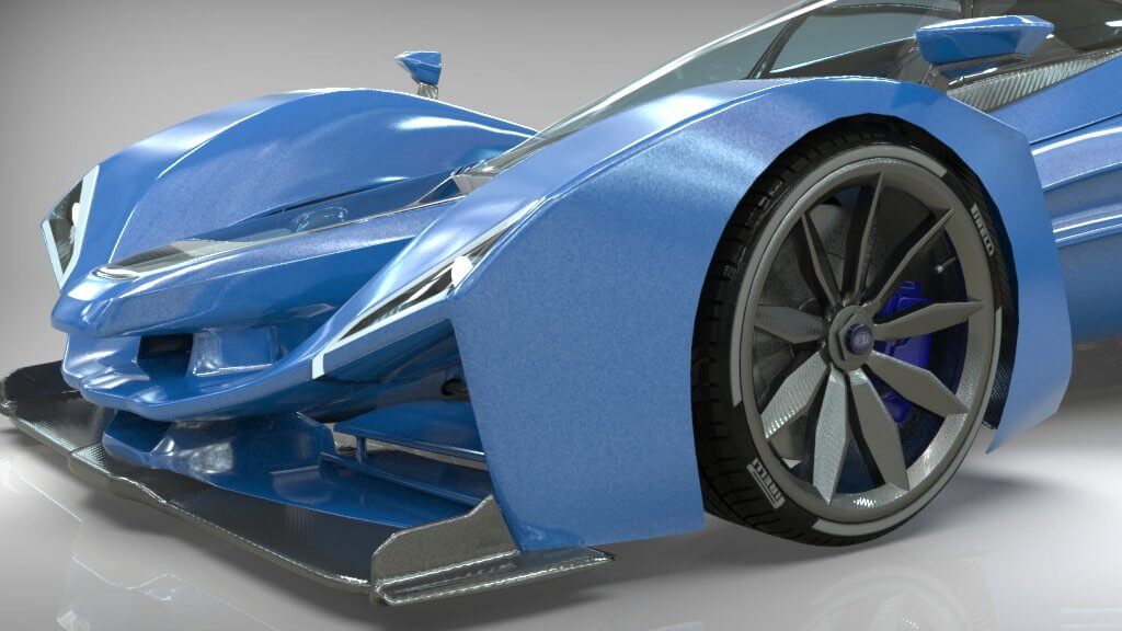 Delage D12 Mid-poly 3D Model by Arq_Lugo