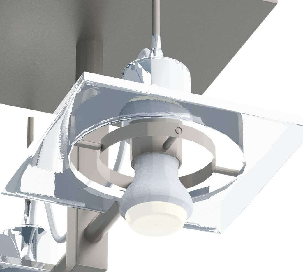 Double-Bolt Metal Ceiling Lamp 3D Model by Arq_Lugo