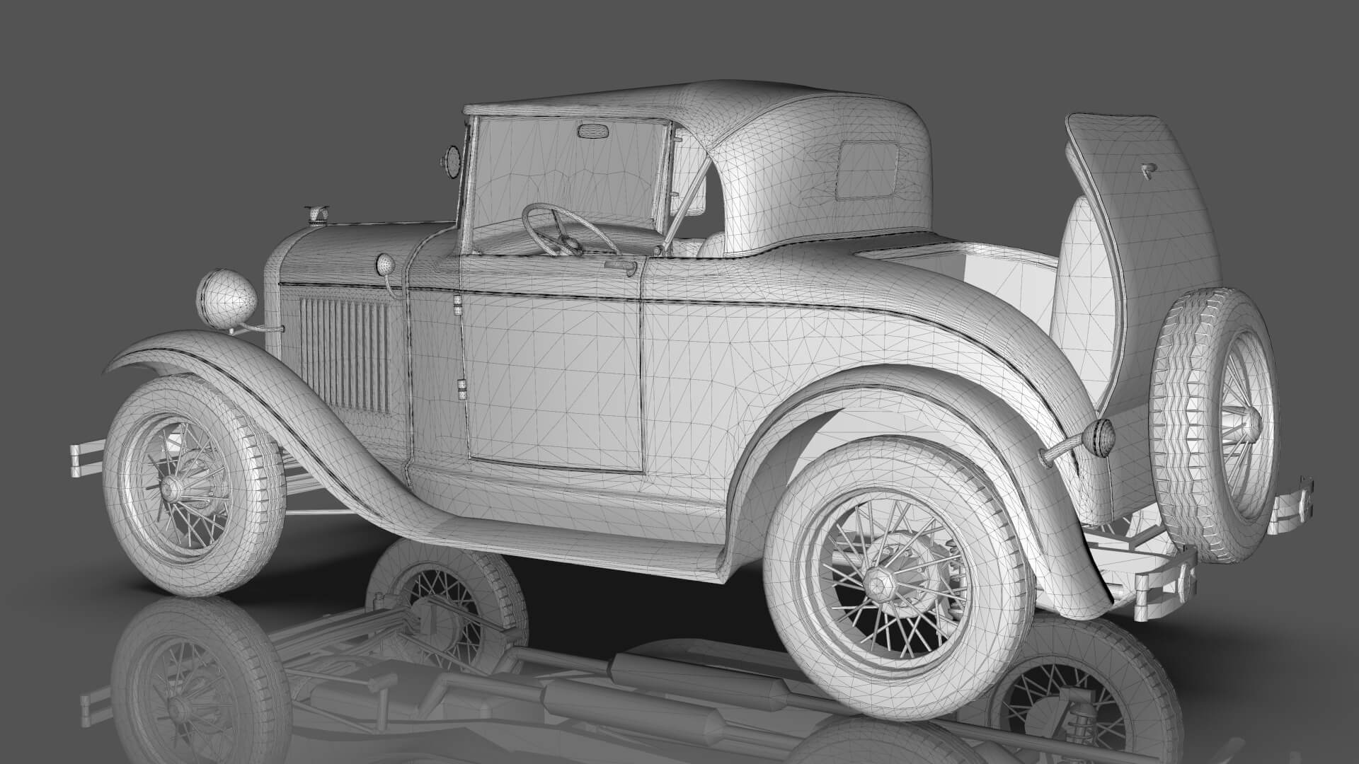 Ford Model a Roadster 1930 3D Model by Arq_Lugo