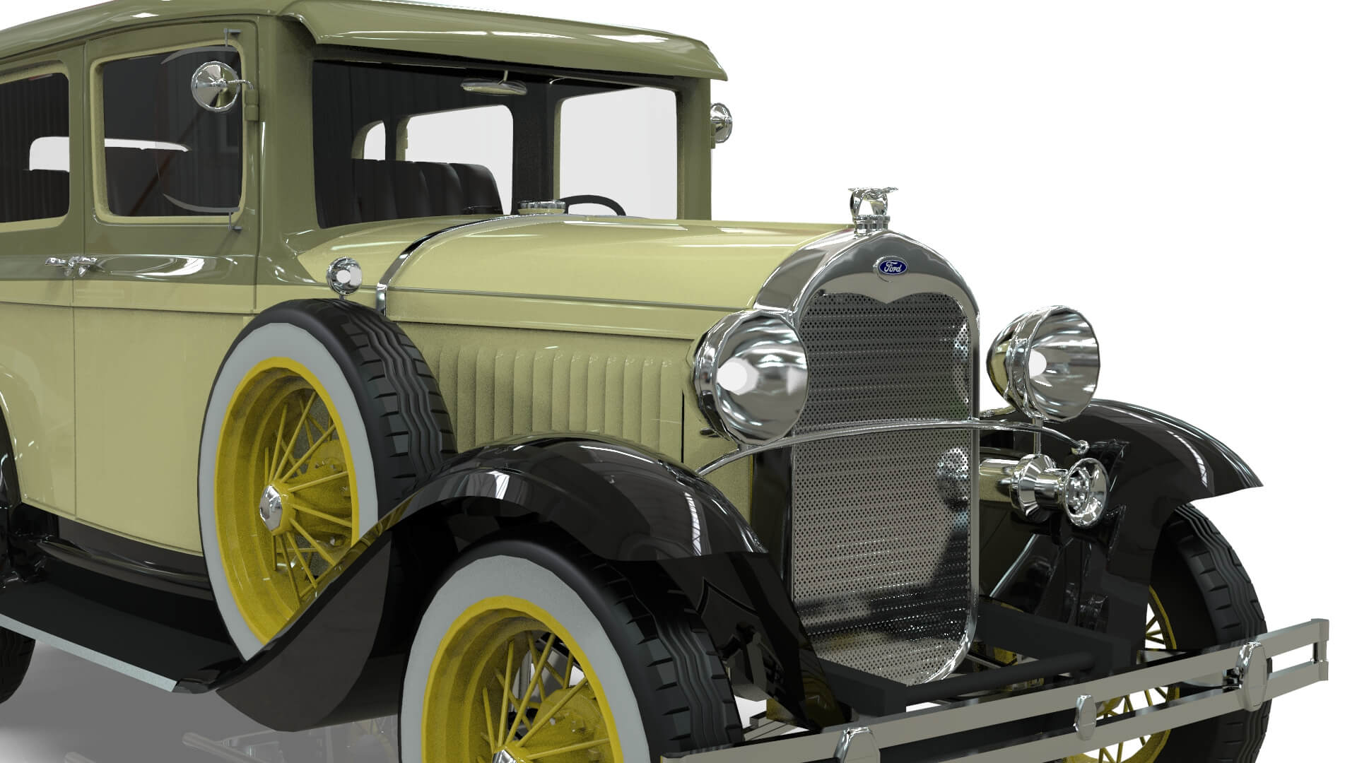 Ford Model a Sedan 4 Doors 1930 3D Model by Arq_Lugo