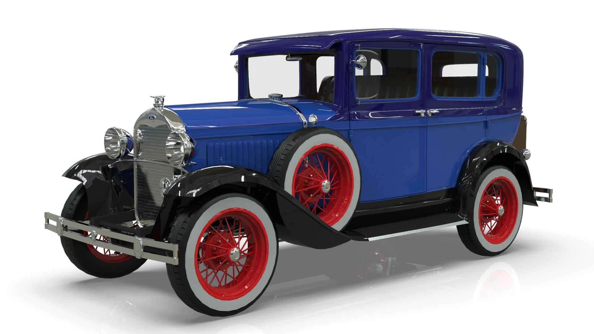 Ford Model a Sedan 4 Doors 1930 3D Model by Arq_Lugo