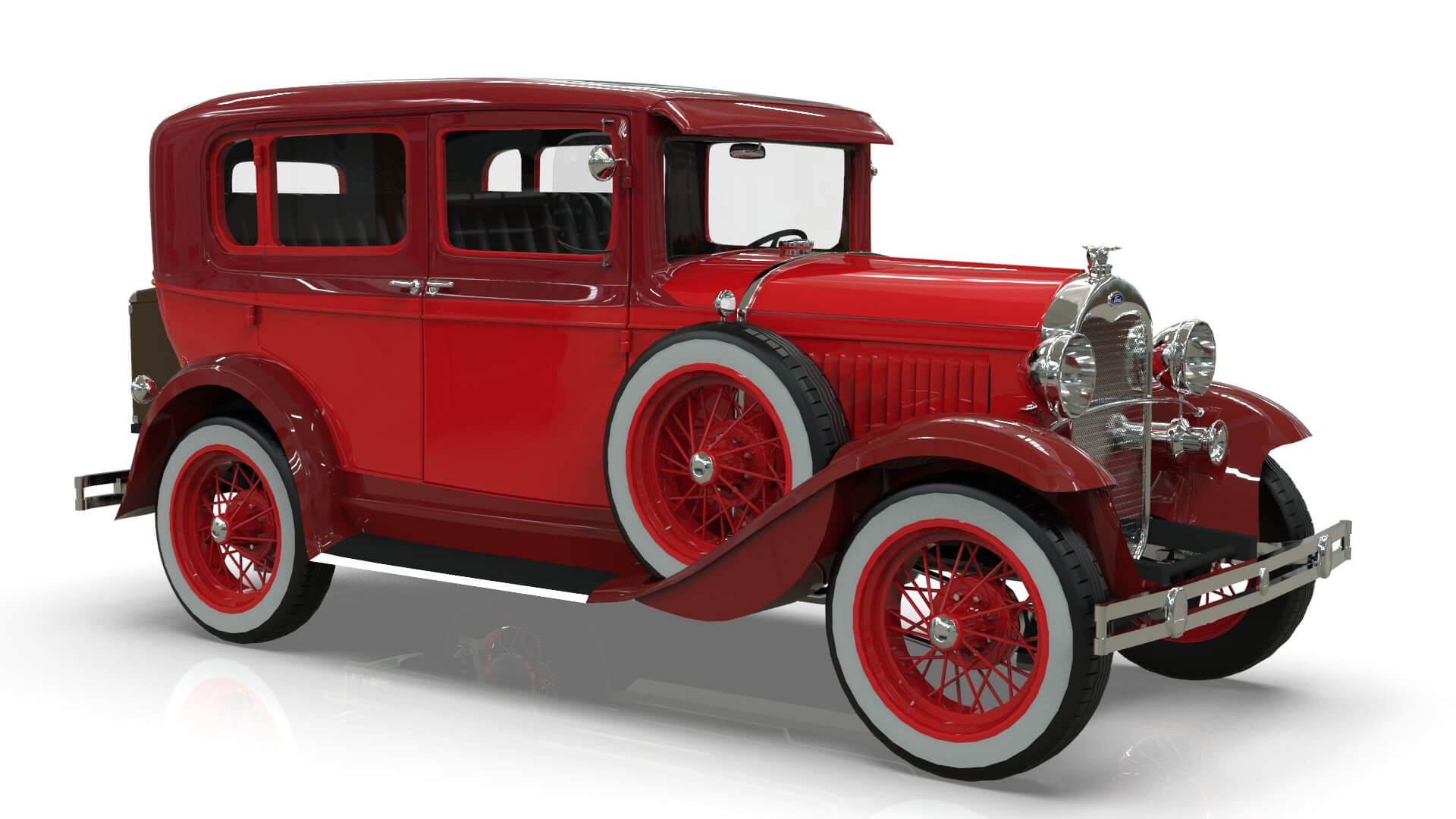 Ford Model a Sedan 4 Doors 1930 3D Model by Arq_Lugo