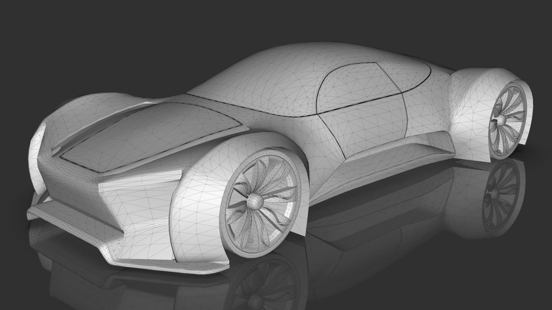 Futuristic Hyper Car Original Design - 3D Model by Arq_Lugo