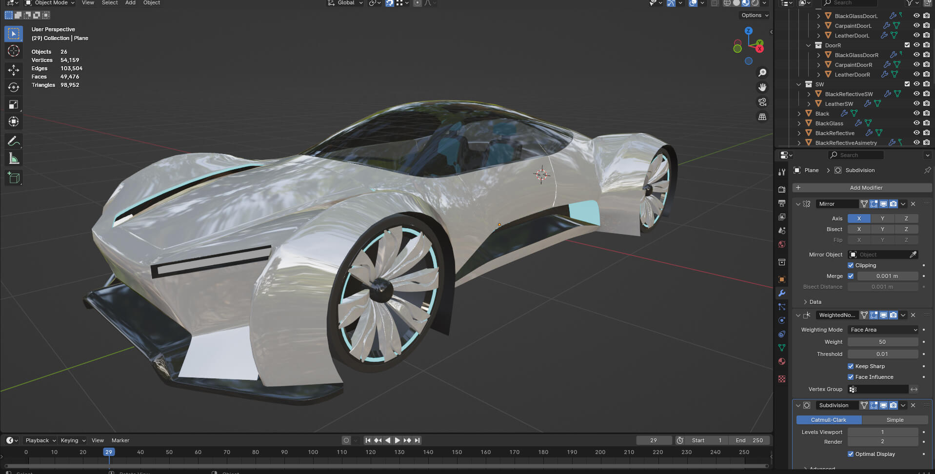 Futuristic Hyper Car Original Design 3D Model by Arq_Lugo