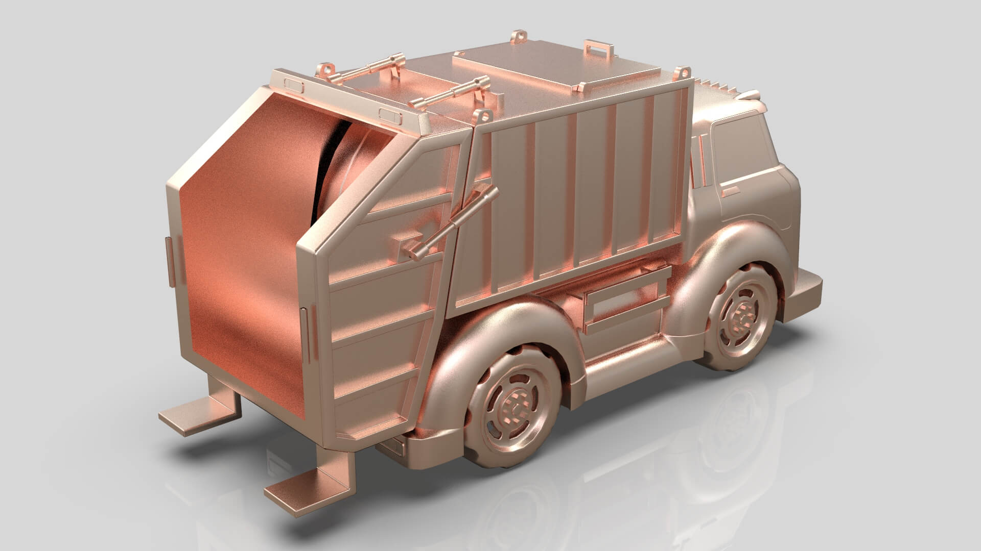 Garbage Truck Cartoon Vehicle - 3D Model by Arq_Lugo