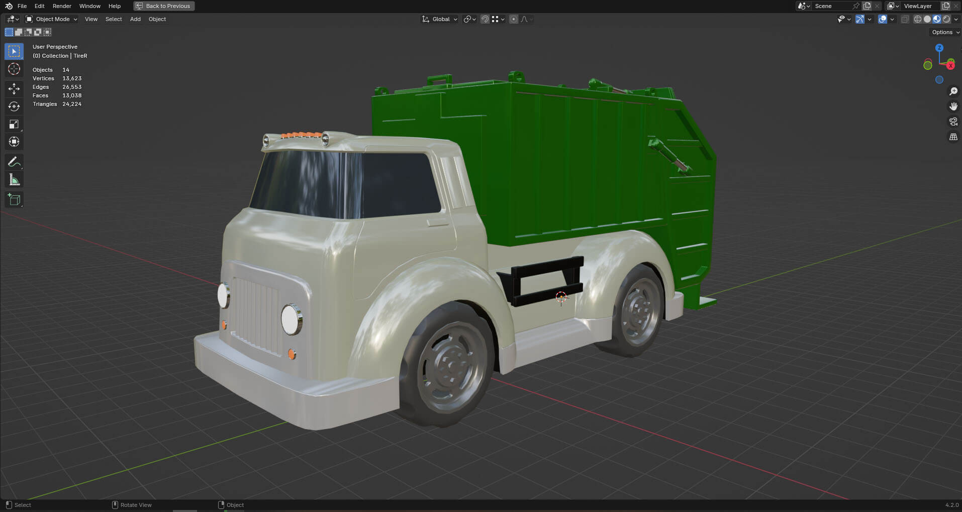 Garbage Truck Cartoon Vehicle - 3D Model by Arq_Lugo