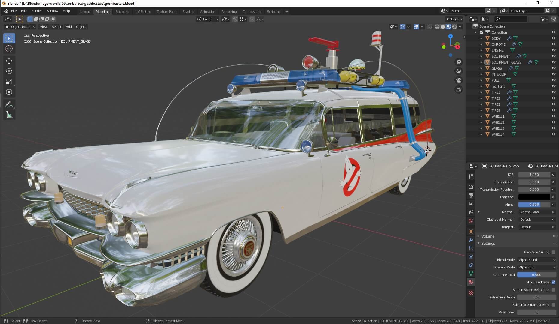 Ghostbusters Ecto-1 Wagon 3D Model
