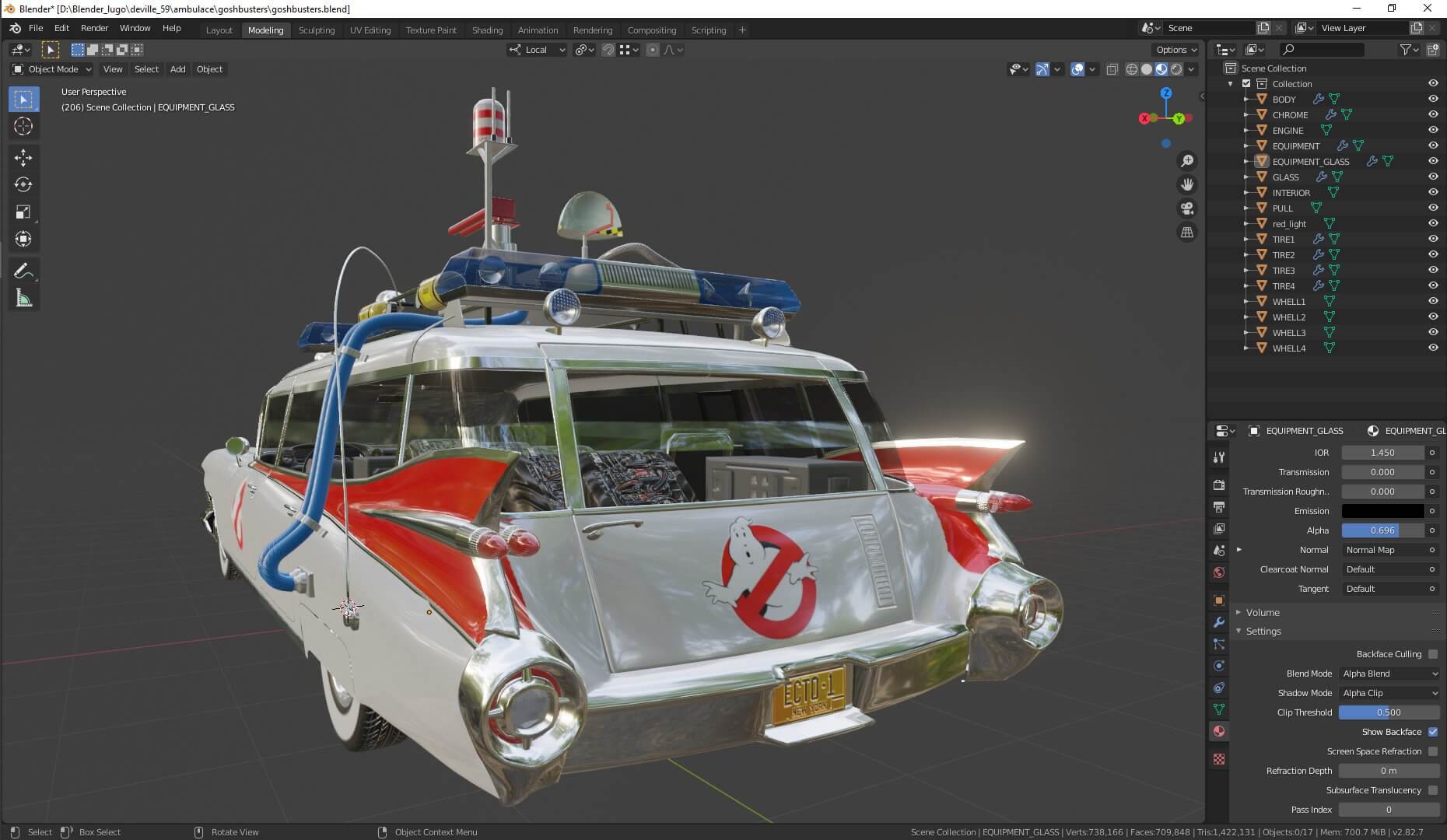 Ghostbusters Ecto-1 Wagon 3D Model by Arq_Lugo