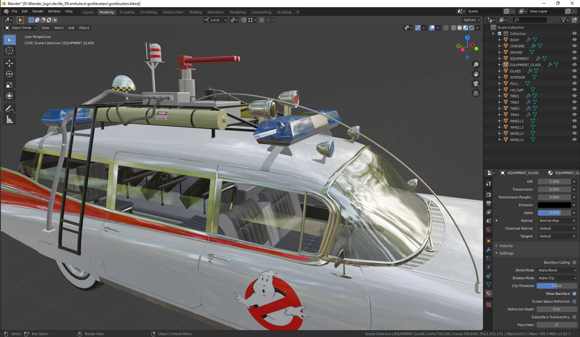 Ghostbusters Ecto-1 Wagon 3D Model by Arq_Lugo