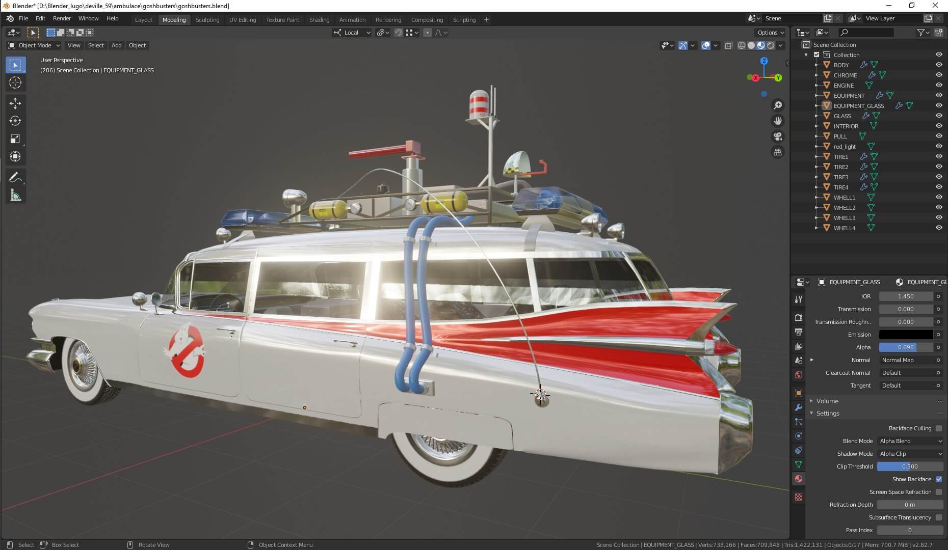Ghostbusters Ecto-1 Wagon 3D Model by Arq_Lugo