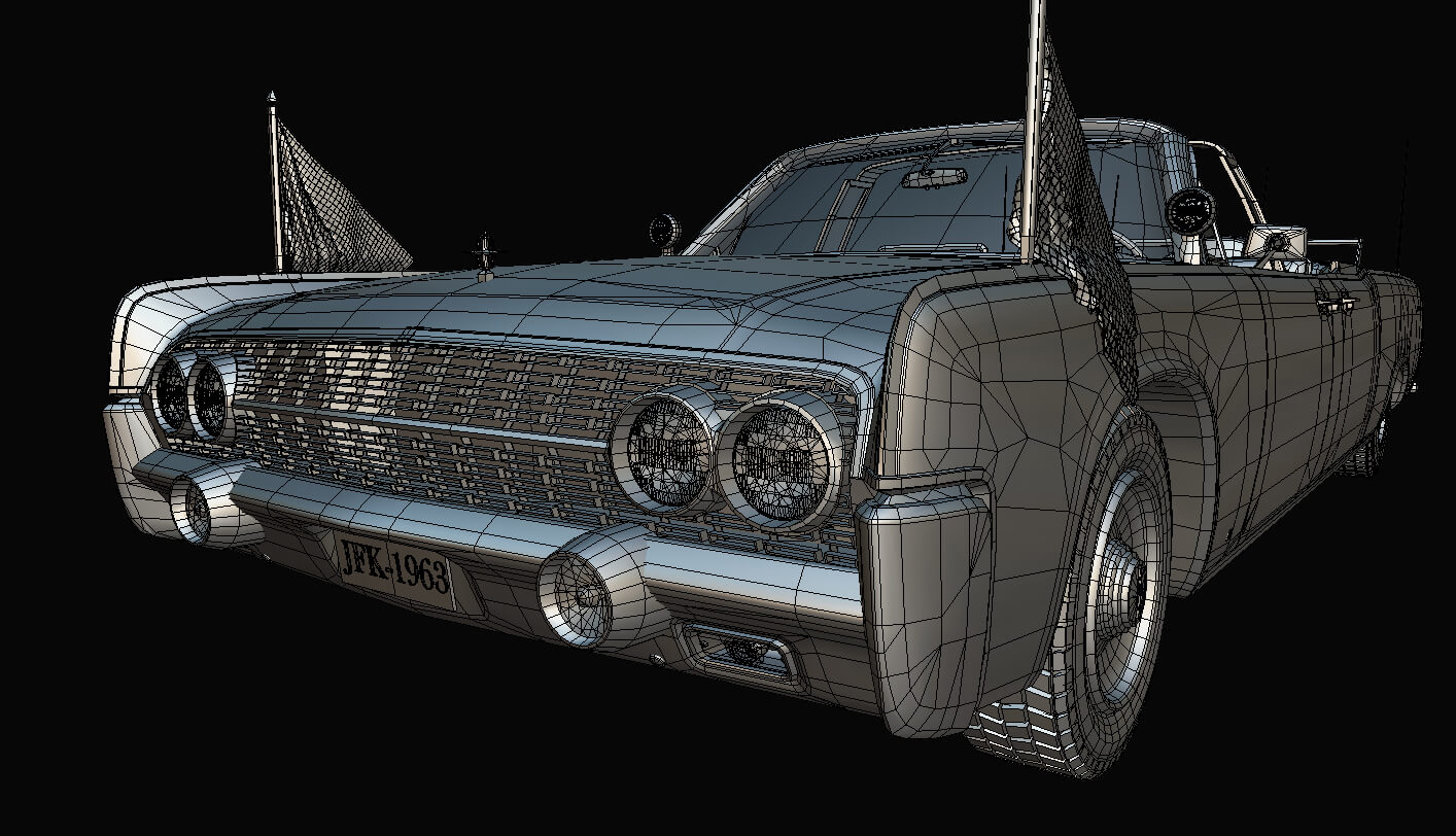 Lincoln Continental X100 1962 Low Poly 3D Model by Arq_Lugo