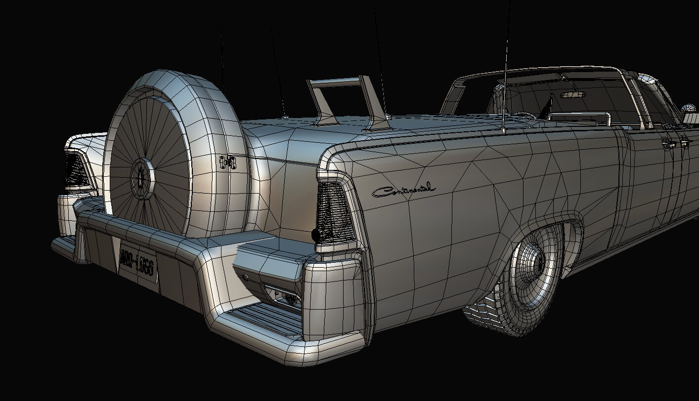 Lincoln Continental X100 1962 Low Poly 3D Model by Arq_Lugo