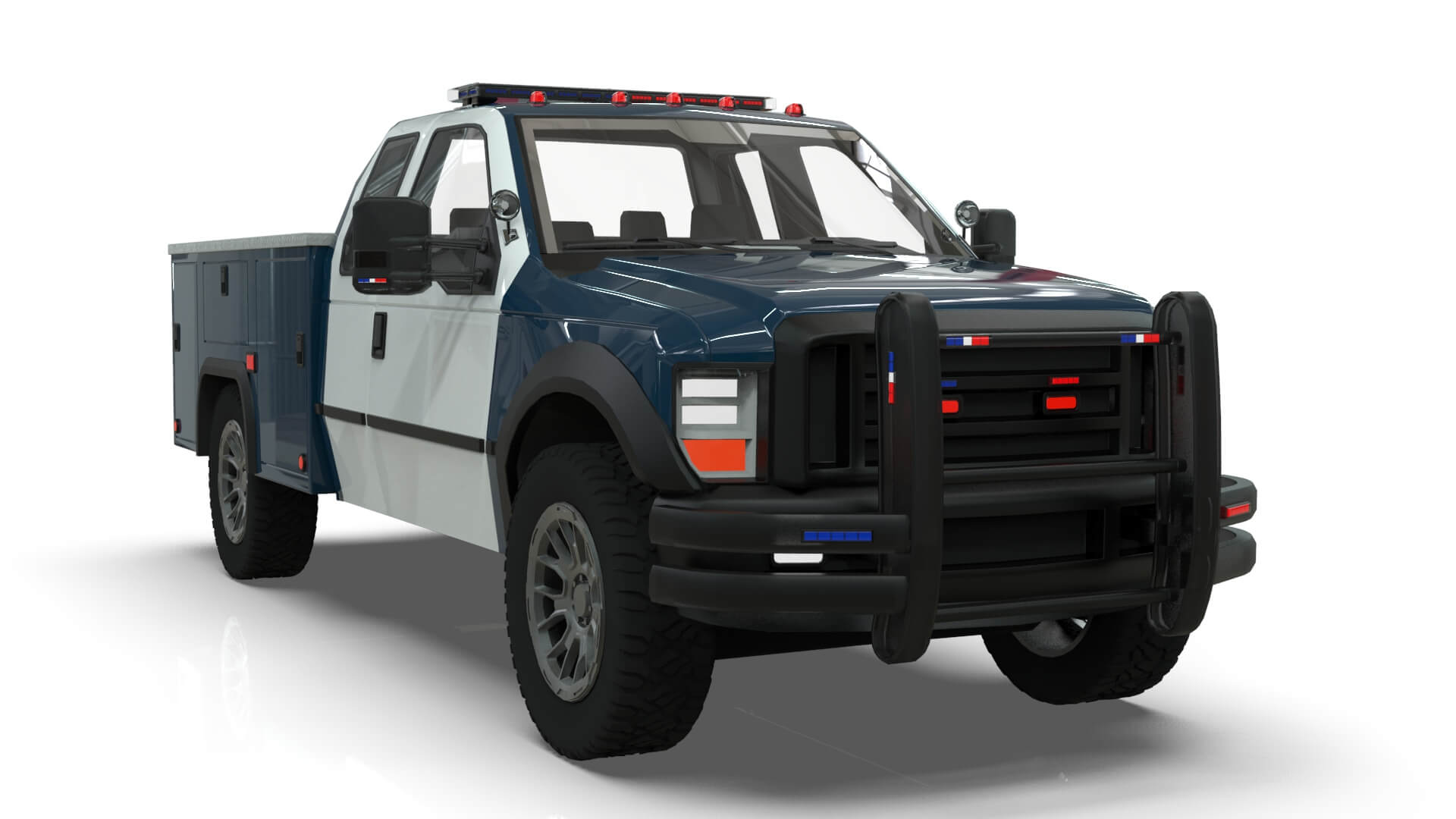 Low Poly Police Truck - 3D Model by Arq_Lugo