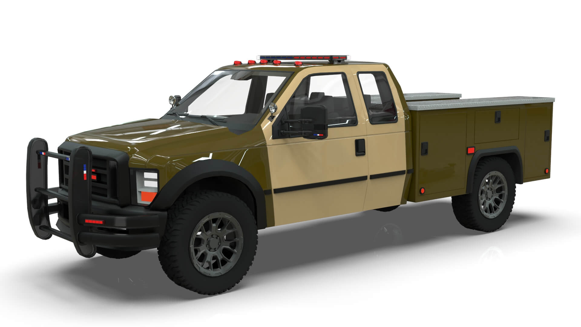 Low Poly Police Truck - 3D Model by Arq_Lugo