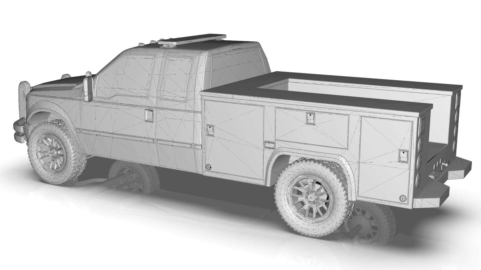 Low Poly Police Truck - 3D Model by Arq_Lugo
