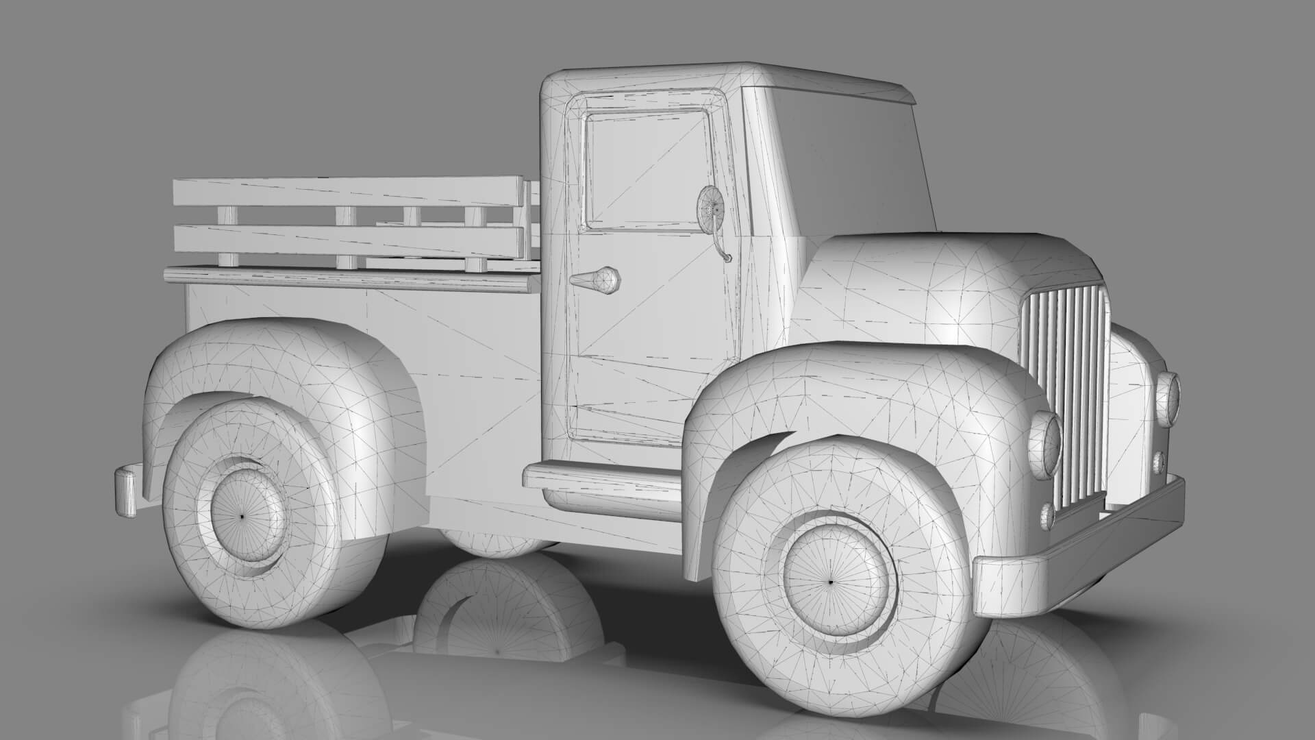 Low Poly Cartton Truck Low Poly 3D Model by Arq_Lugo