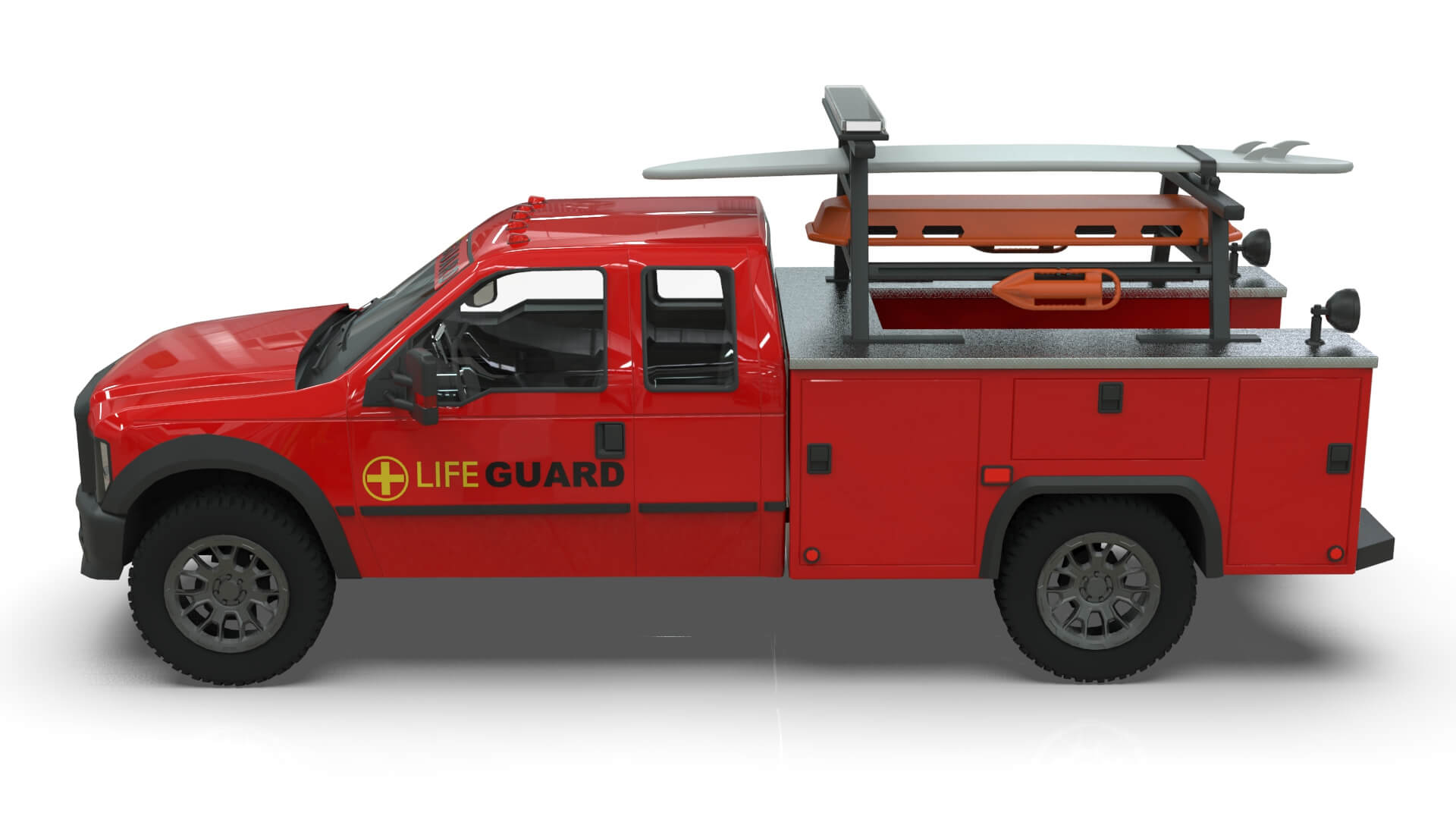 Low Poly Lifeguard Truck 3D Model by Arq_Lugo