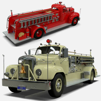 Mack B6 Firetruck 1958 3D Model by Arq_Lugo