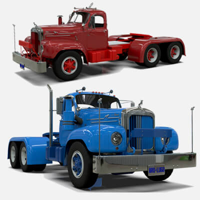 Mack B6 Tandem with Camelback Suspension 3D Model by Arq_Lugo