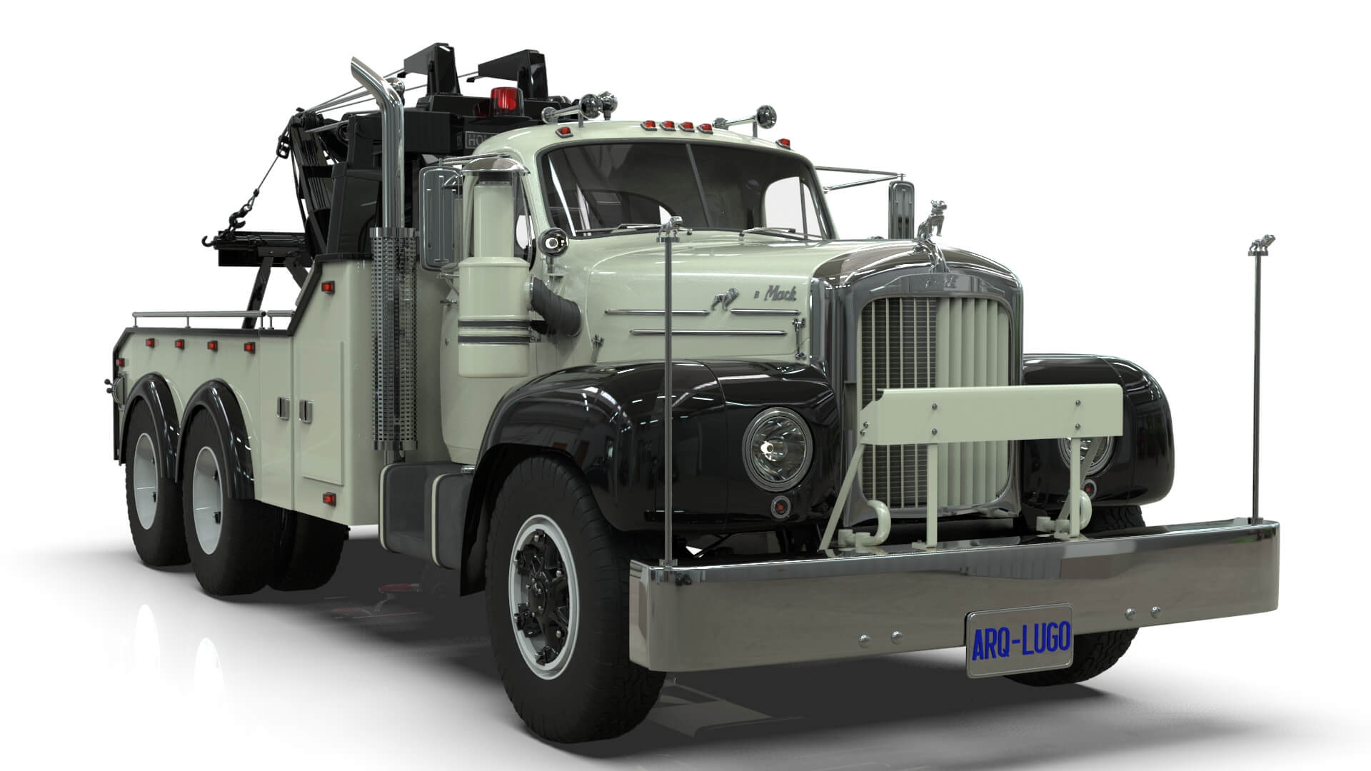 Mack Model B Wrecker 3D Model Holmes 850 with Camelback by Arq_Lugo