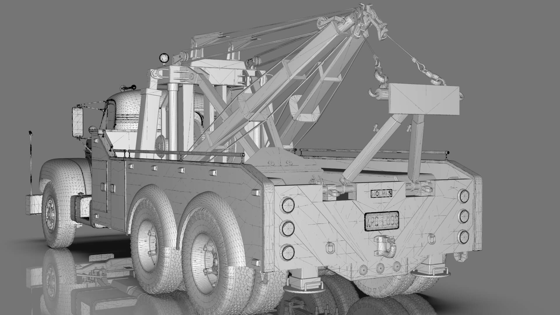 Mack Model B Wrecker 3D Model Holmes 850 with Camelback by Arq_Lugo