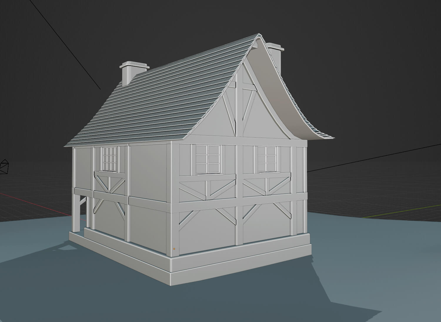 Medieval House Low Poly - 3D Model by Arq_Lugo