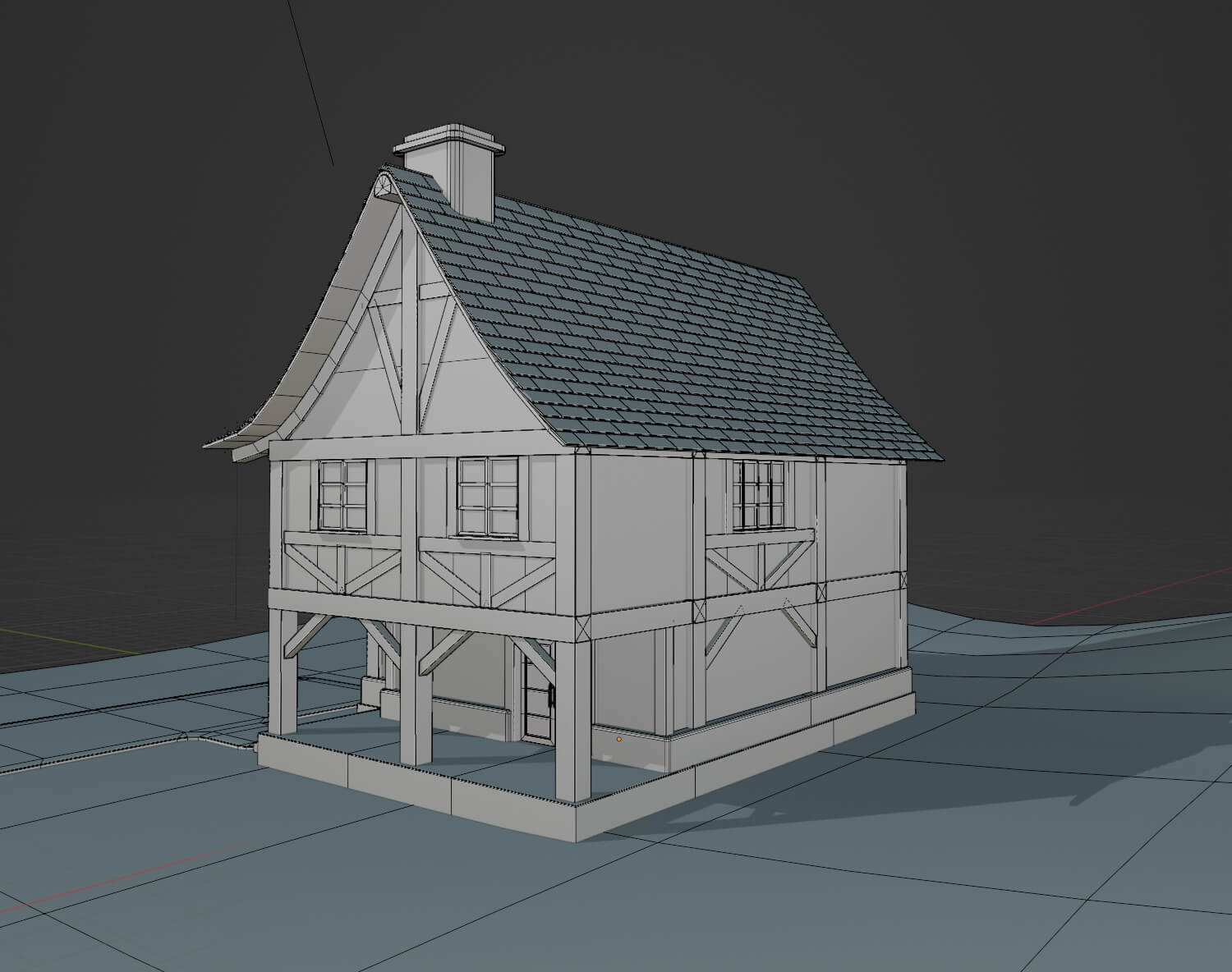 Medieval House Low Poly - 3D Model by Arq_Lugo