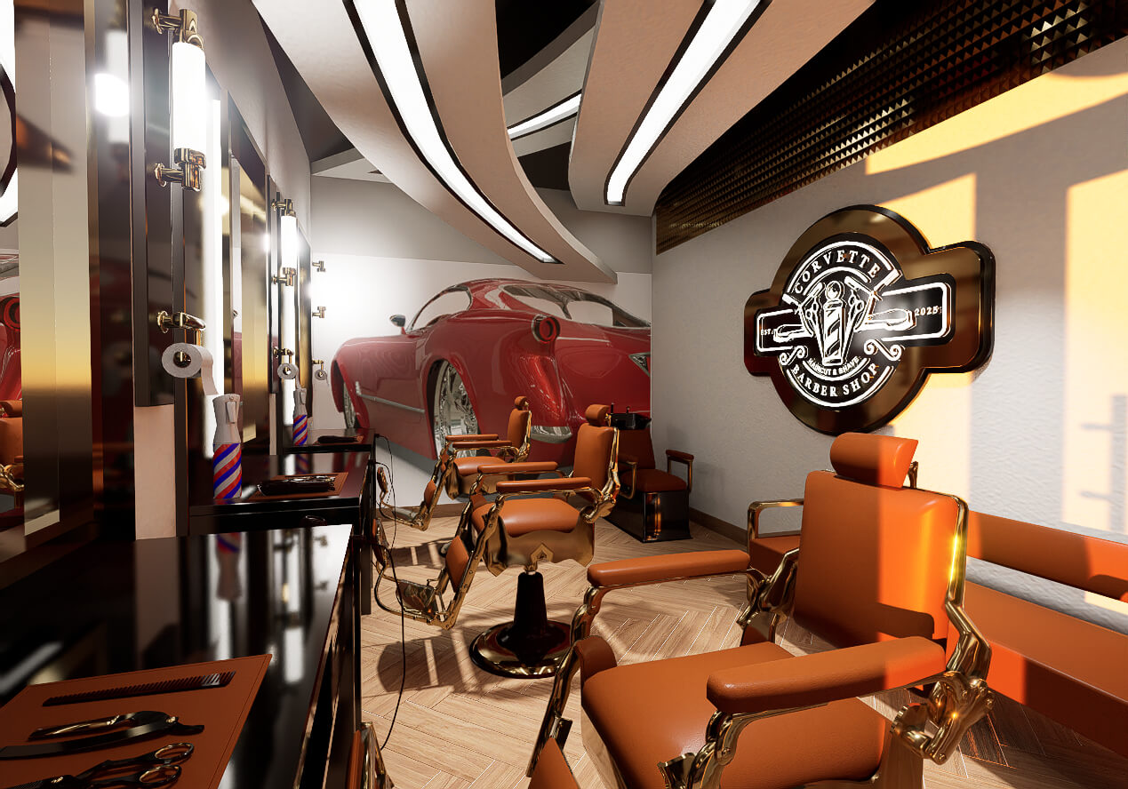 Midpoly Fancy Barbershop 3D Model by Arq_Lugo
