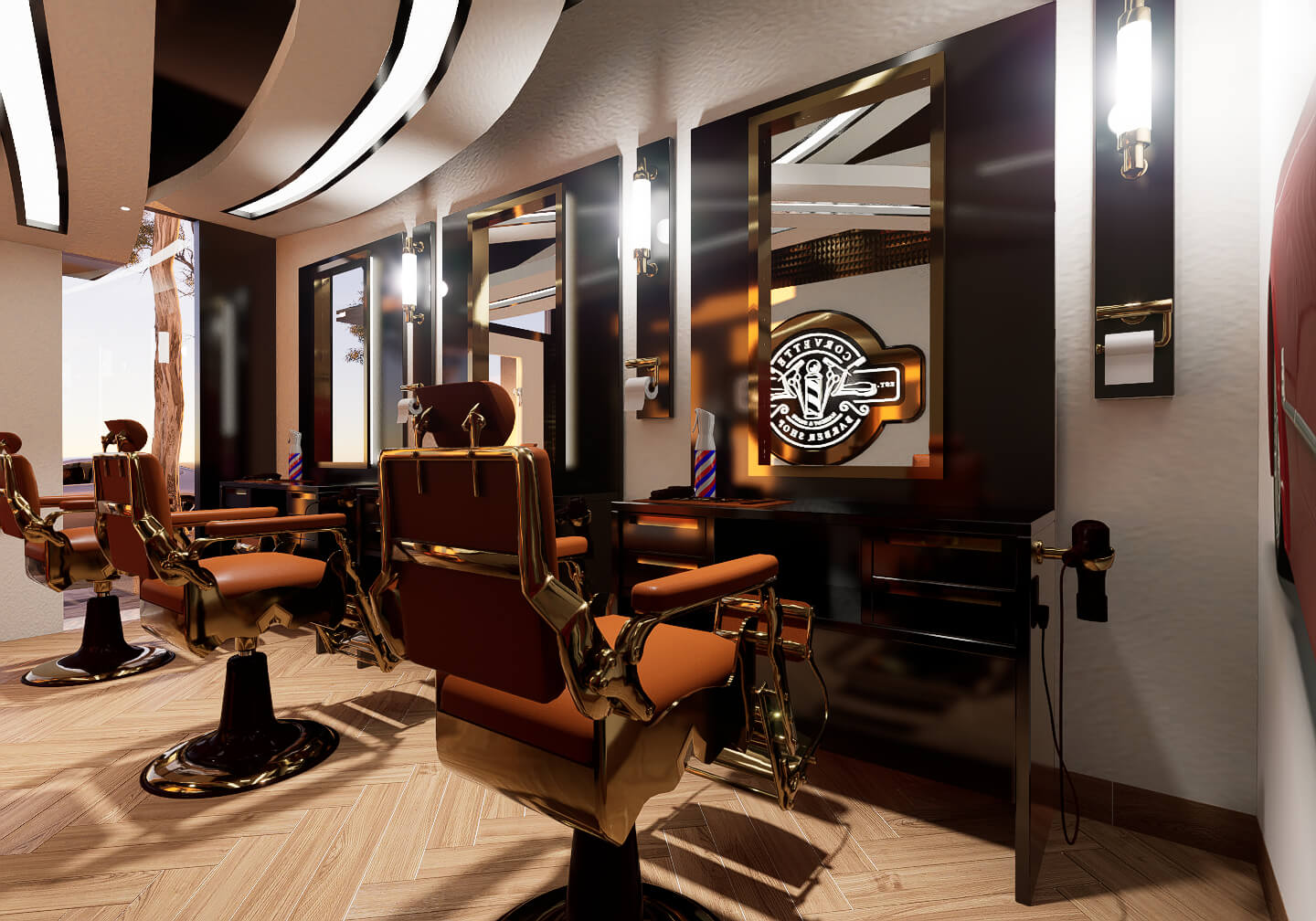 Midpoly Fancy Barbershop 3D Model by Arq_Lugo