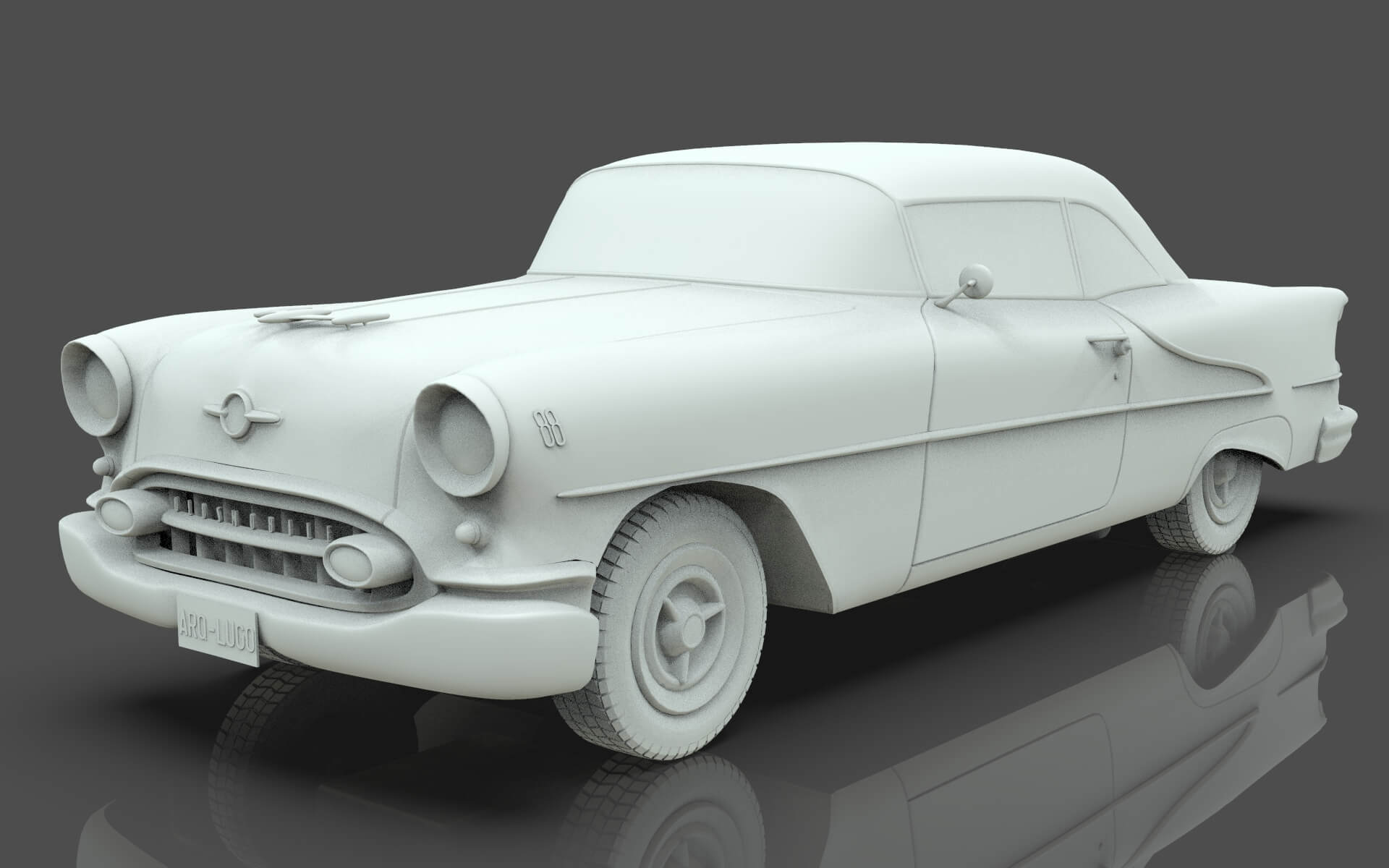 Oldsmobile 88 Coupe 1955 Low Poly 3D Model by Arq_Lugo