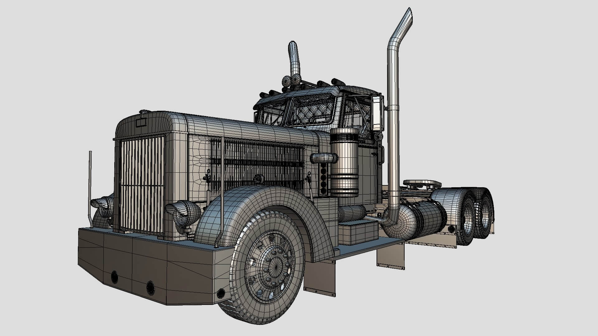 Peterbilt 351 LW 1967 Truck - 3D Model by Arq_Lugo