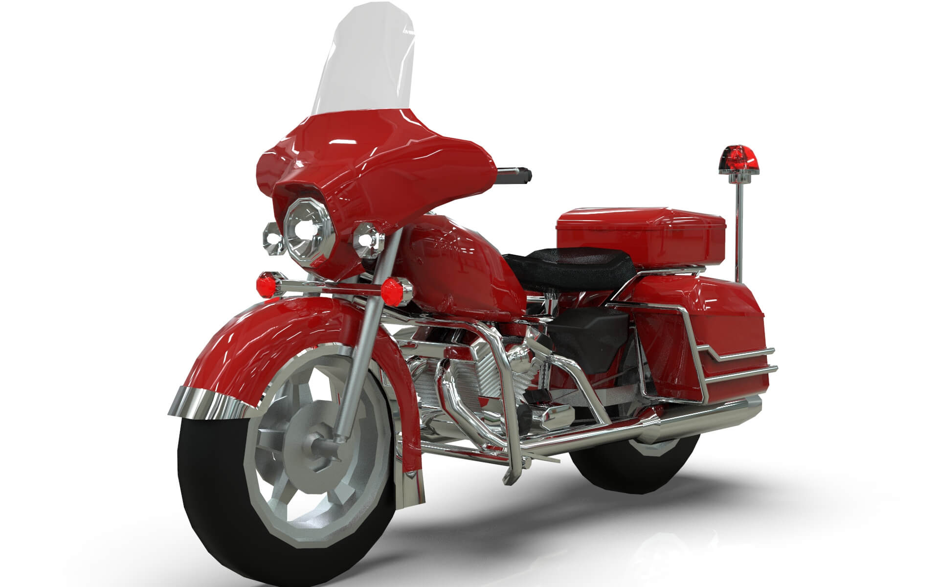 Police Motorcycle Low Poly - 3D Model by Arq_Lugo