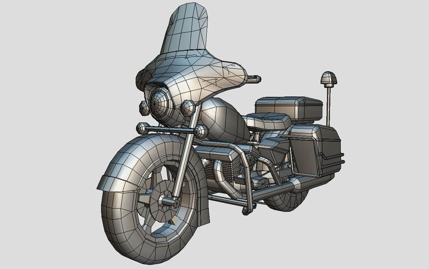 Police Motorcycle Low Poly - 3D Model by Arq_Lugo