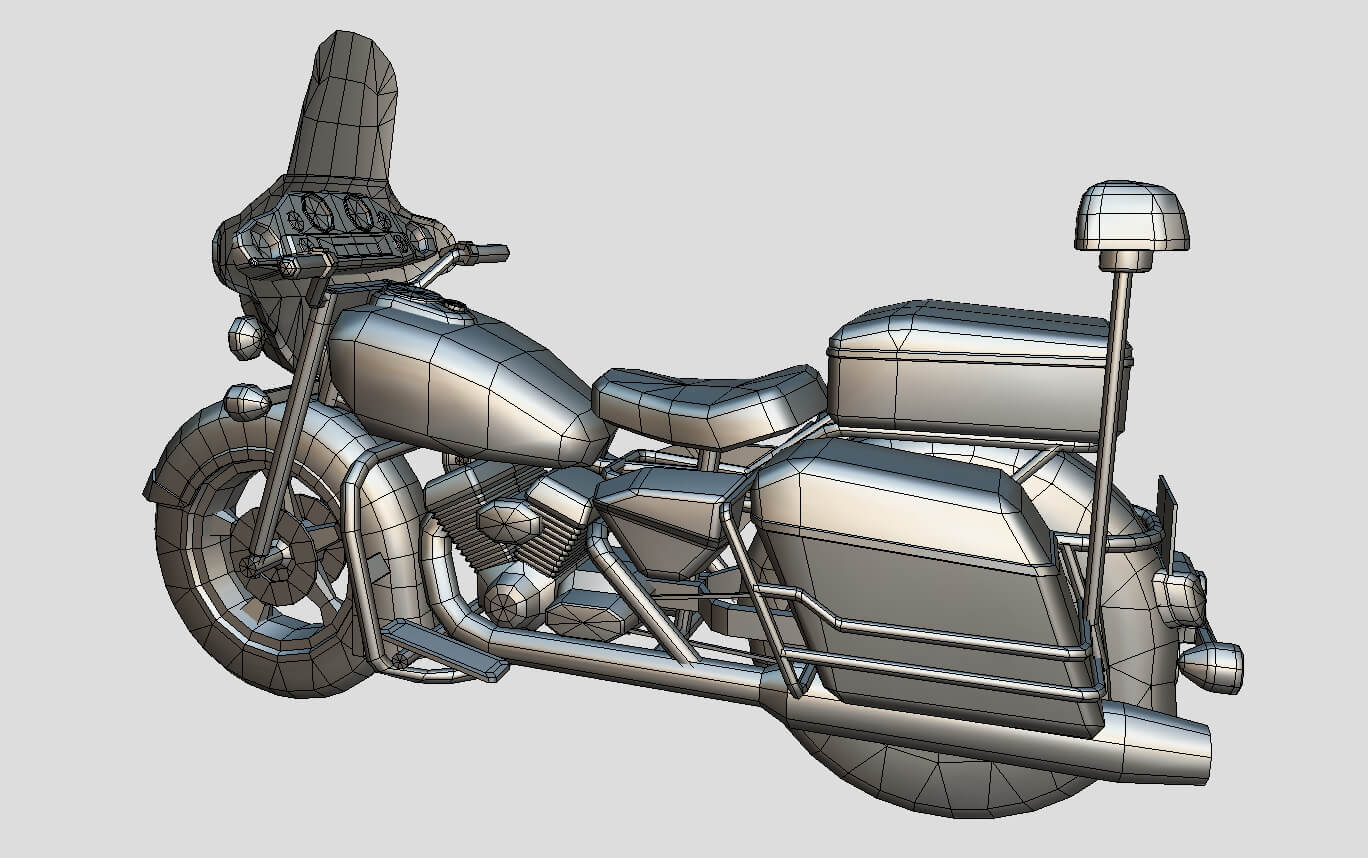 Police Motorcycle Low Poly - 3D Model by Arq_Lugo