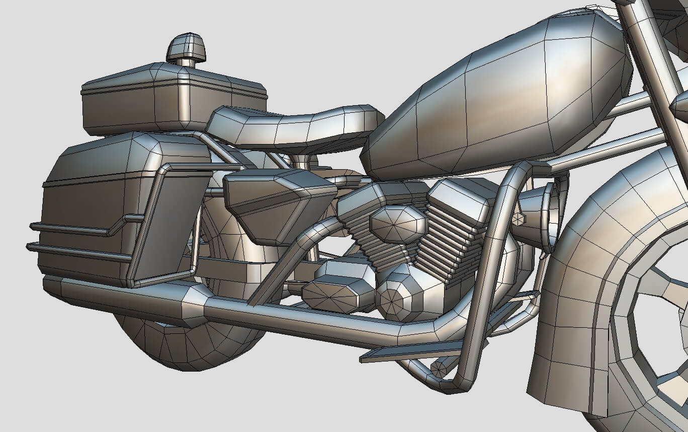 Police Motorcycle Low Poly - 3D Model by Arq_Lugo