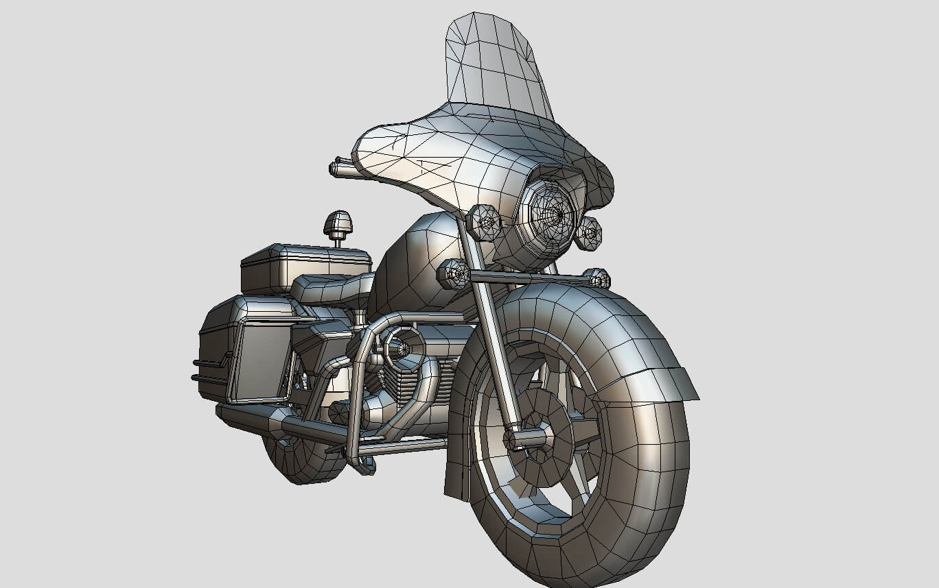 Police Motorcycle Low Poly - 3D Model by Arq_Lugo