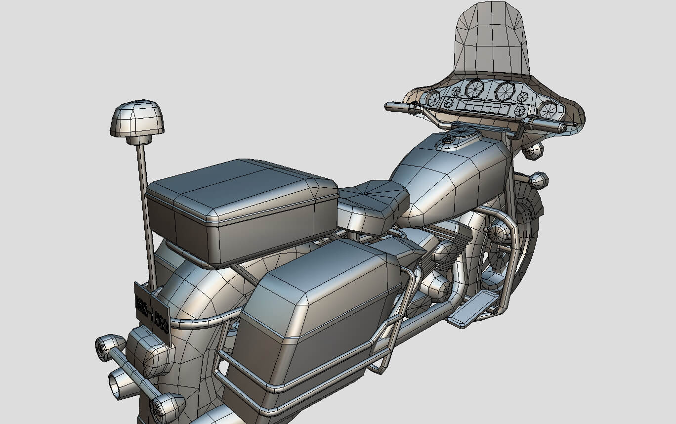 Police Motorcycle Low Poly - 3D Model by Arq_Lugo