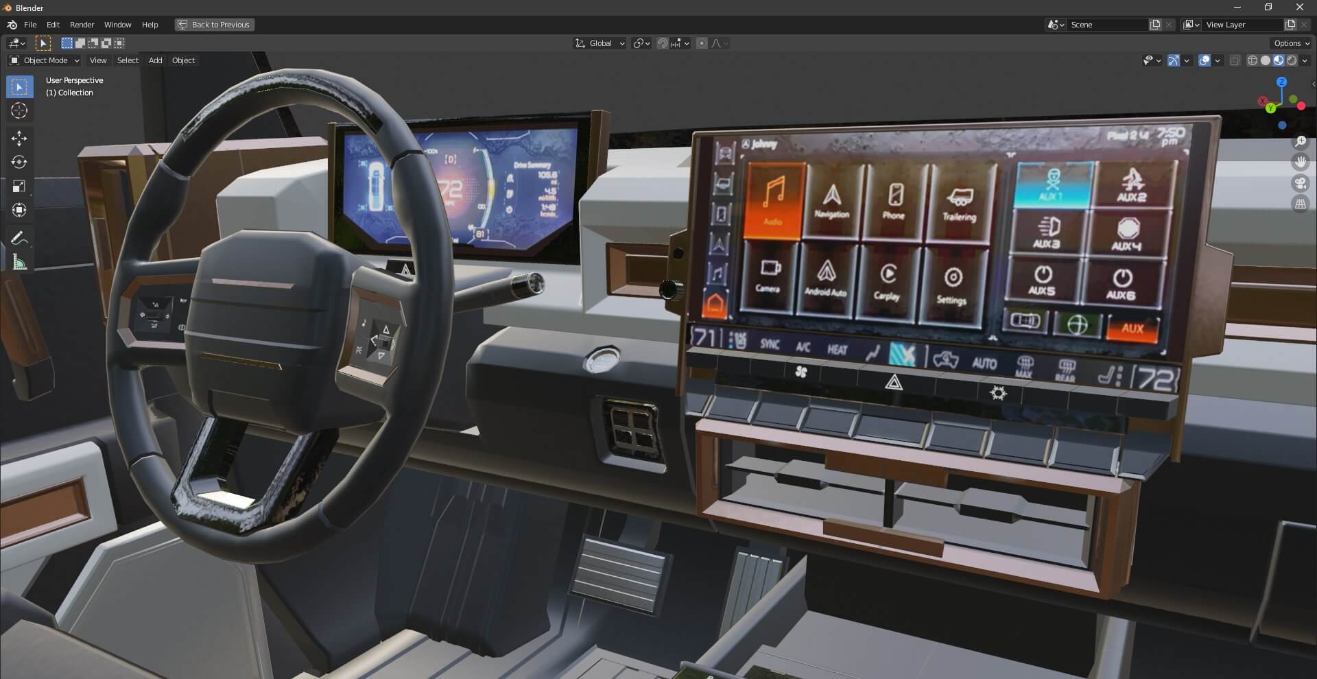 SUV Interior - 3D Model by Arq_Lugo