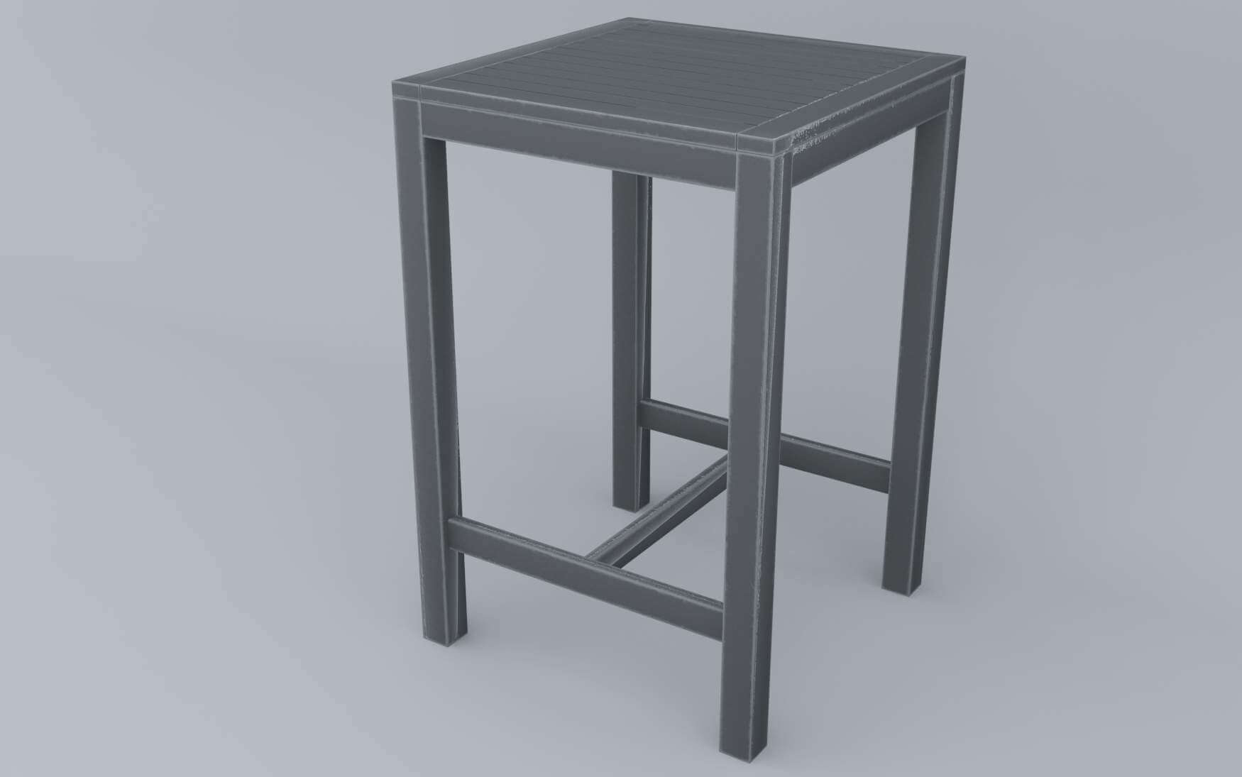 Tall Outdoor PVC Table - 3D Model by Arq_Lugo