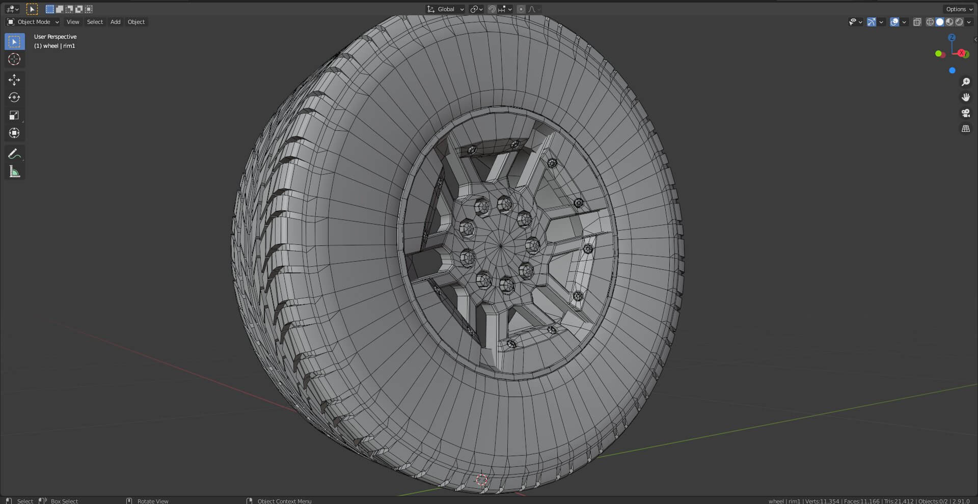 Hummer Wheel - 3D Model by Arq_Lugo