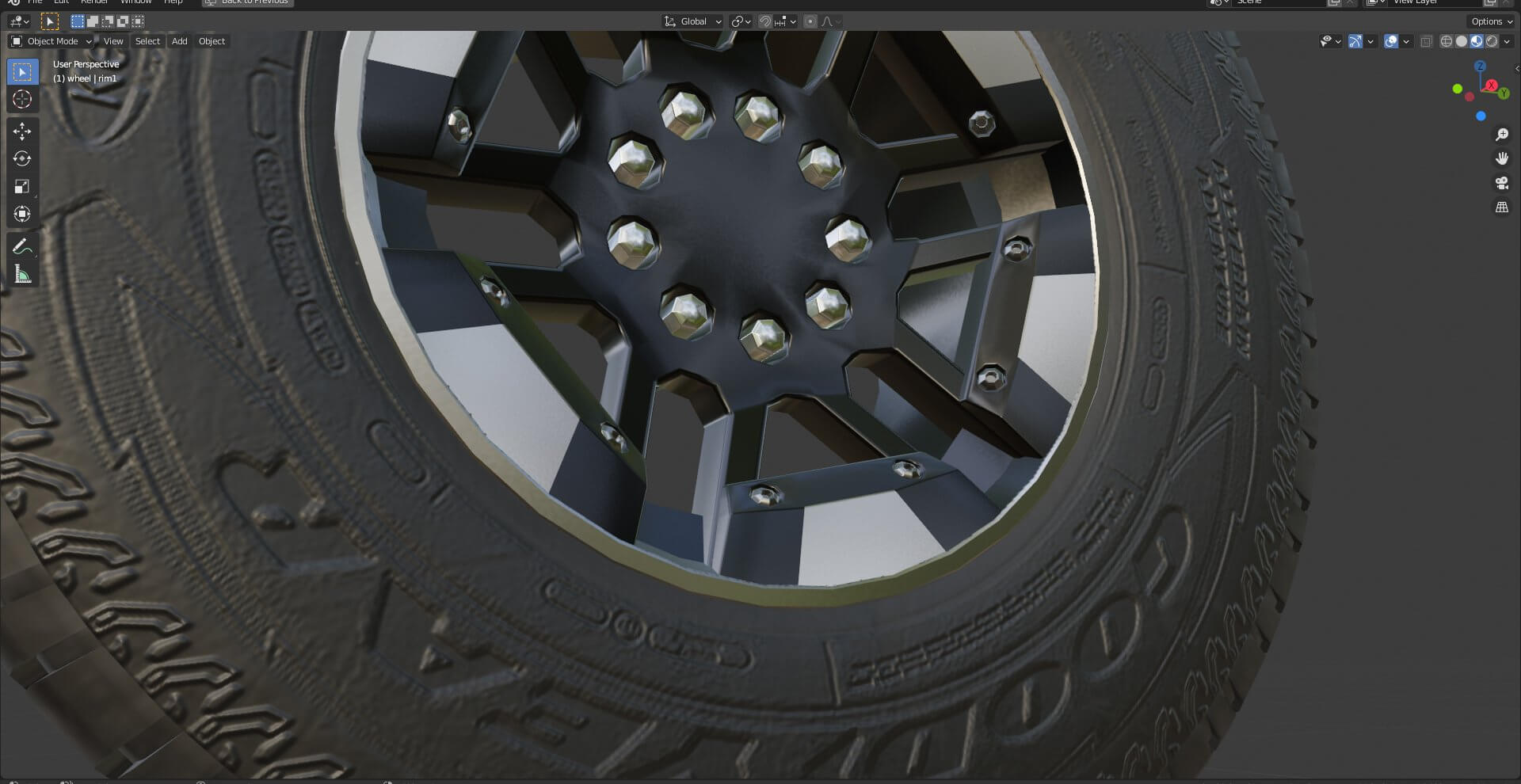 Hummer Wheel - 3D Model by Arq_Lugo