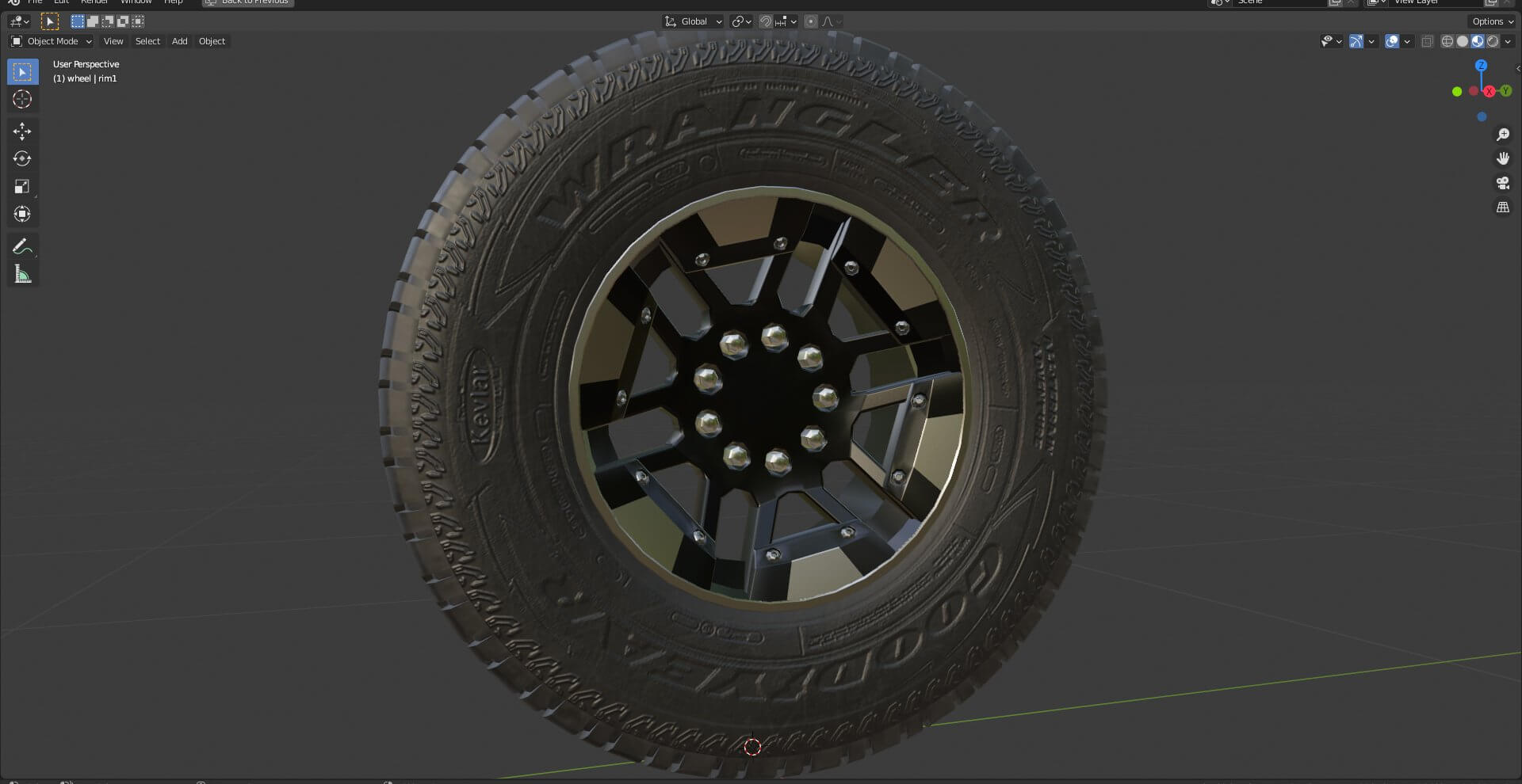Hummer Wheel - 3D Model by Arq_Lugo