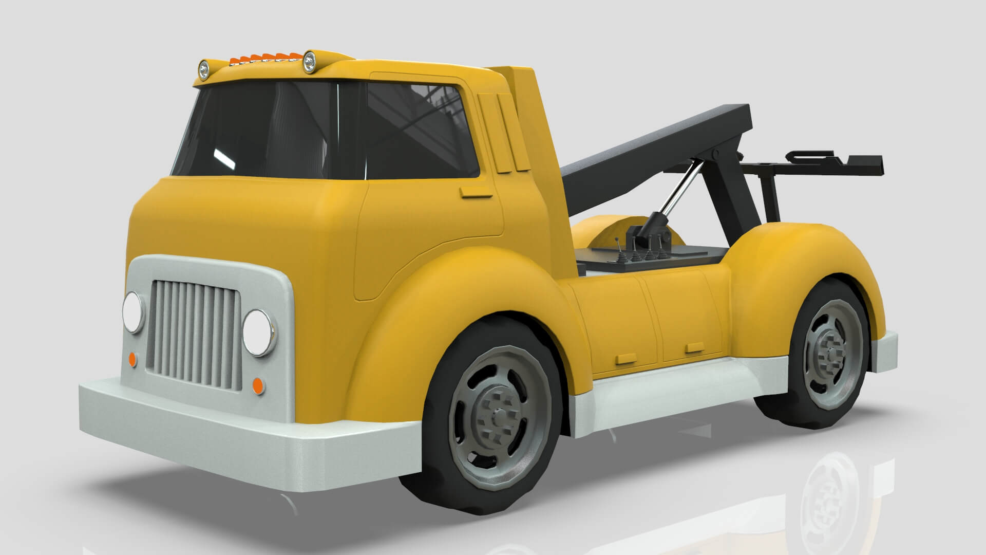 Wrecker Tow Truck Cartoon Vehicle - 3D Model by Arq_Lugo