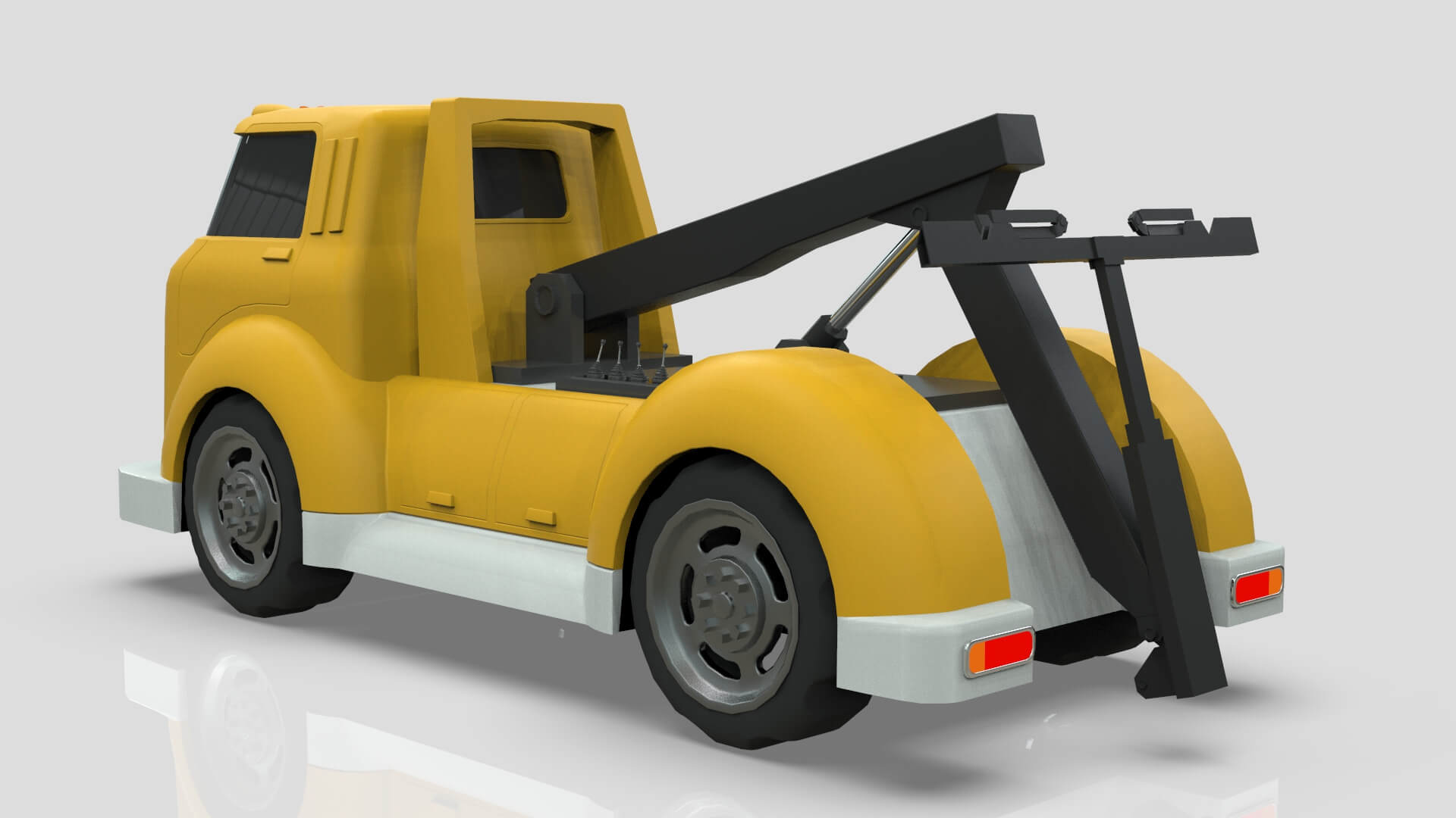 Wrecker Tow Truck Cartoon Vehicle - 3D Model by Arq_Lugo