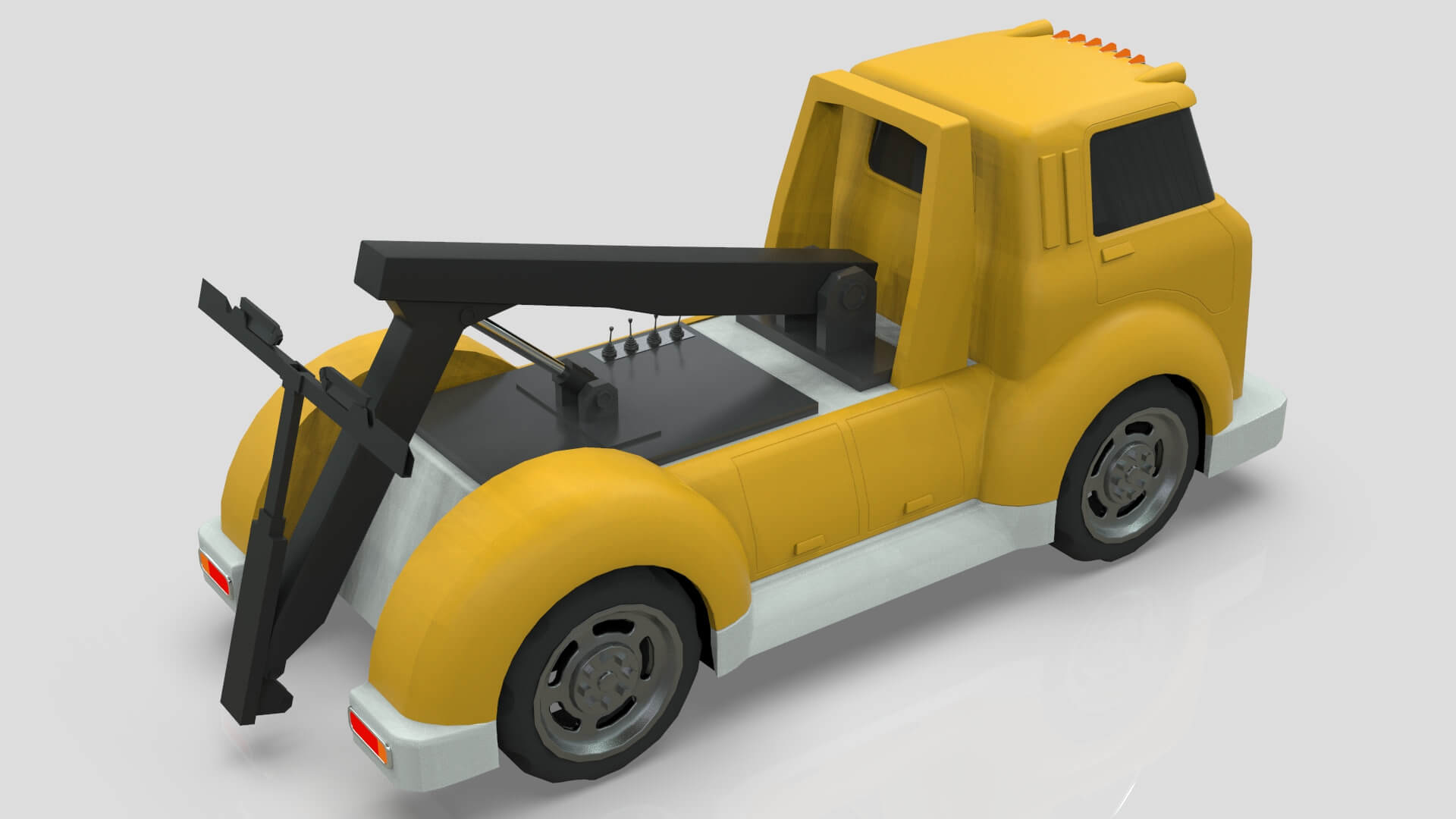Wrecker Tow Truck Cartoon Vehicle - 3D Model by Arq_Lugo