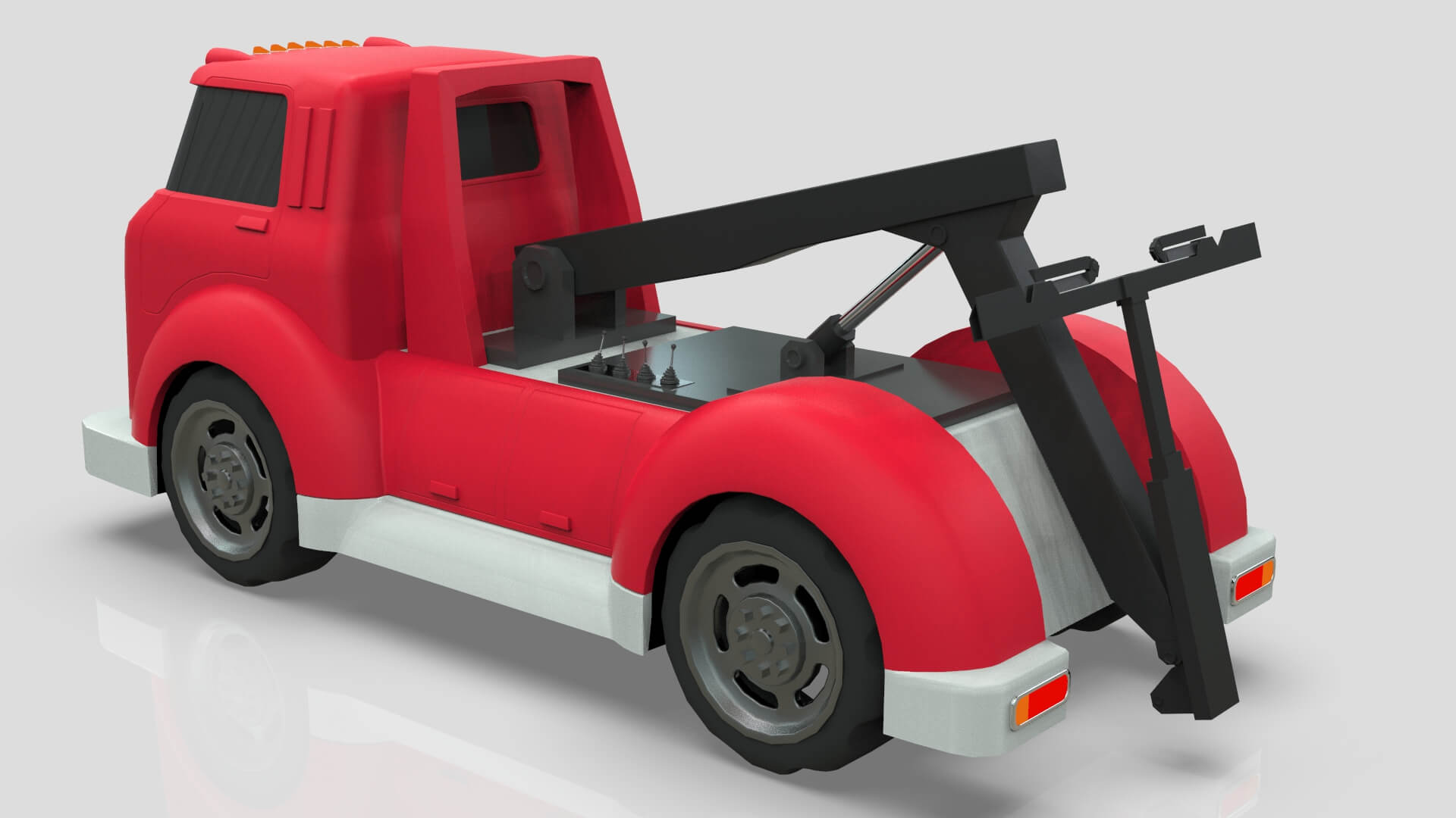 Wrecker Tow Truck Cartoon Vehicle - 3D Model by Arq_Lugo