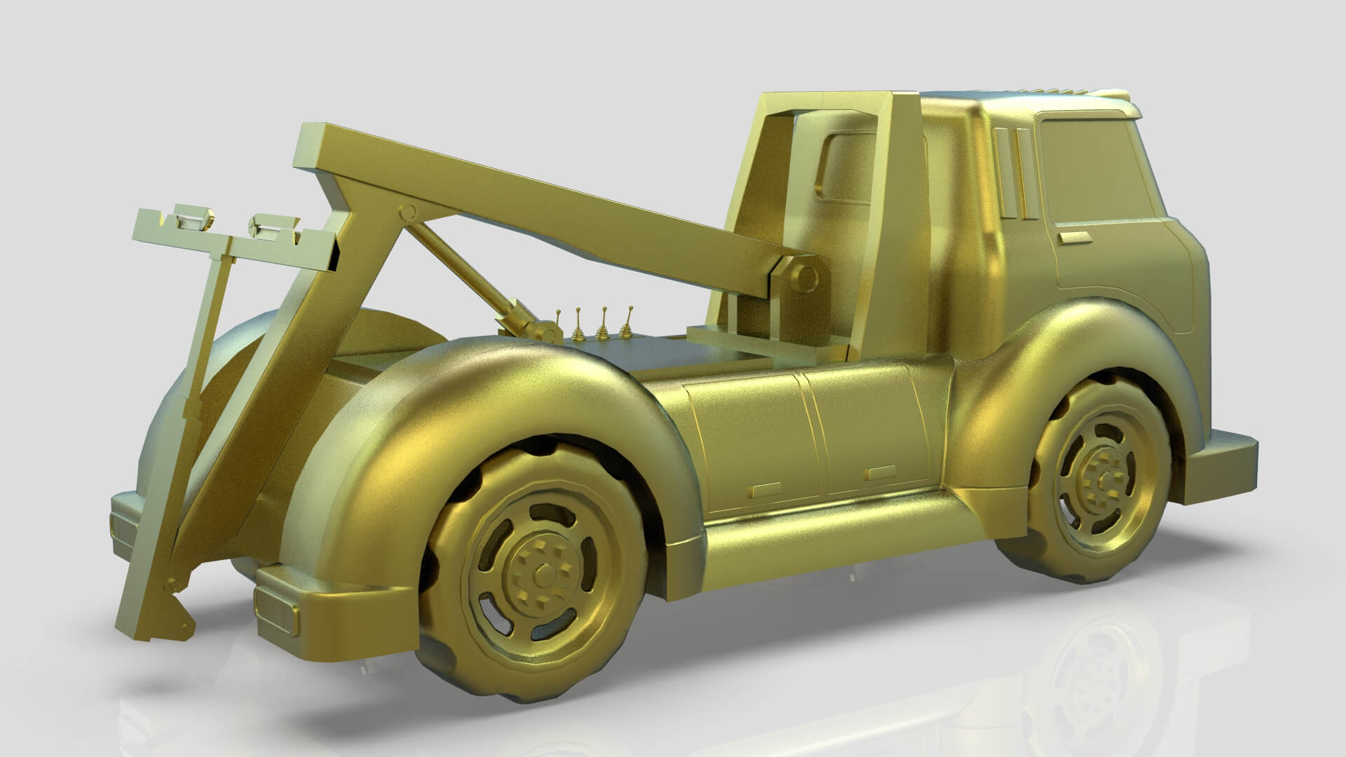 Wrecker Tow Truck Cartoon Vehicle - 3D Model by Arq_Lugo