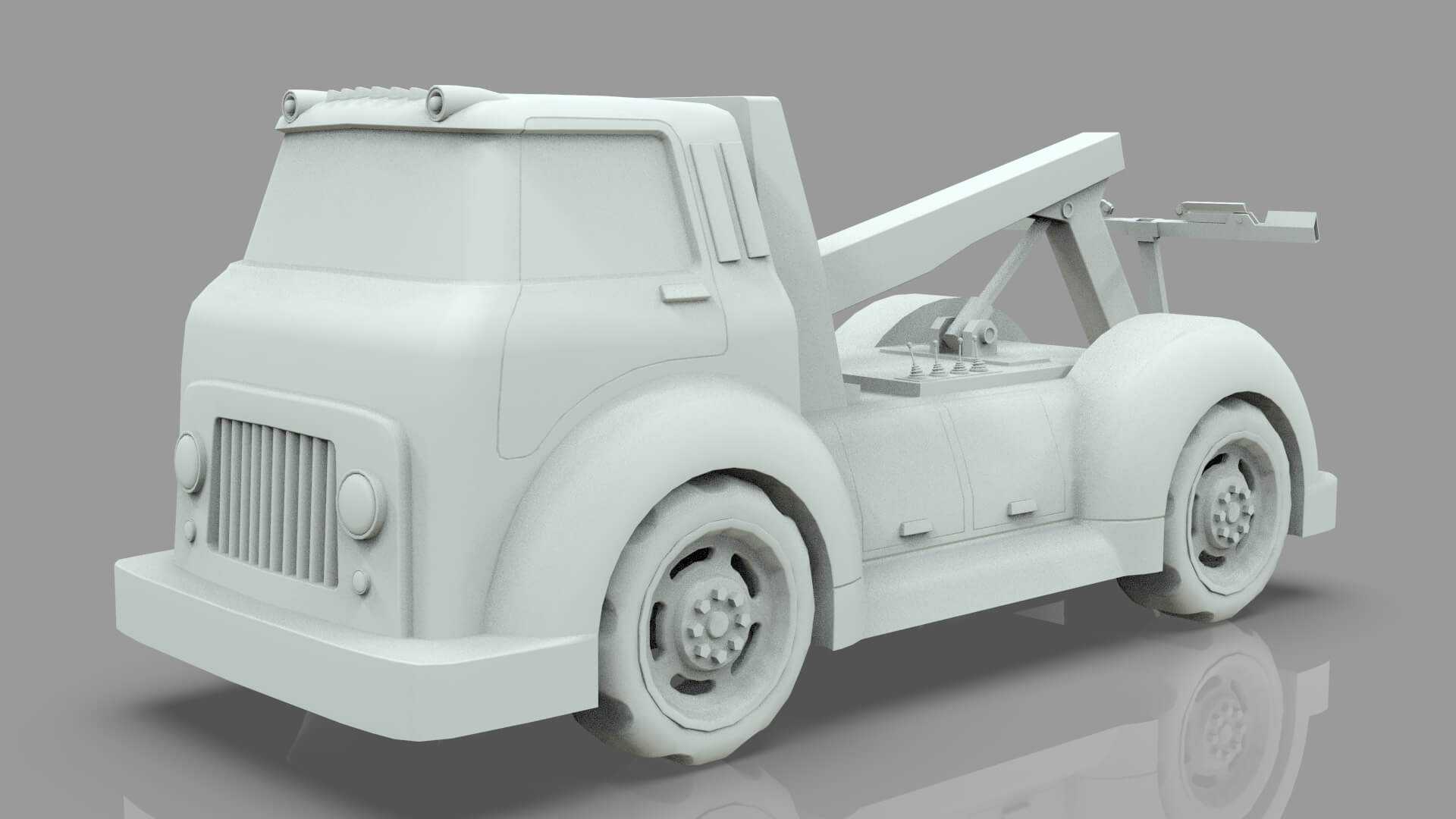 Wrecker Tow Truck Cartoon Vehicle - 3D Model by Arq_Lugo