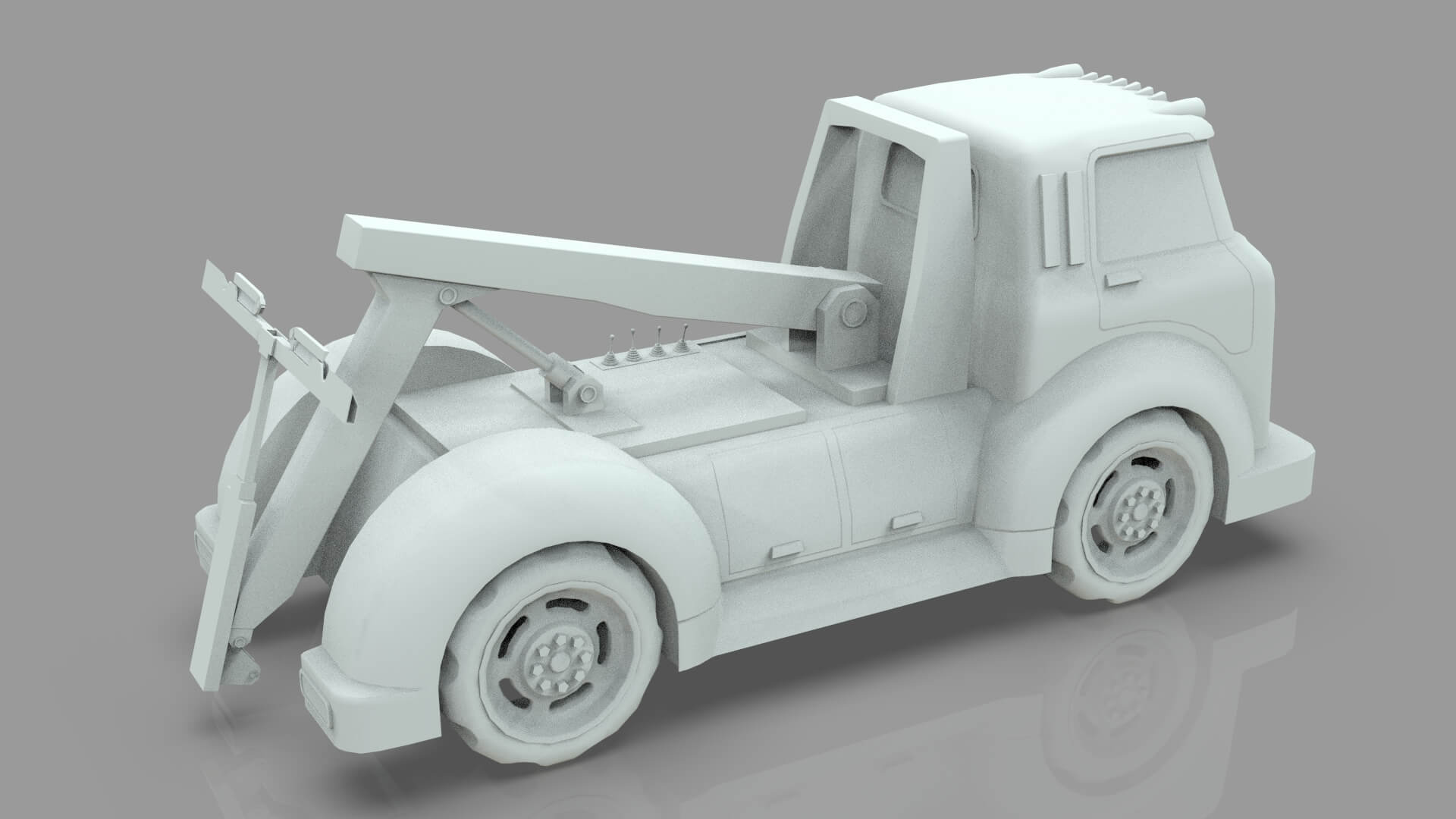 Wrecker Tow Truck Cartoon Vehicle - 3D Model by Arq_Lugo