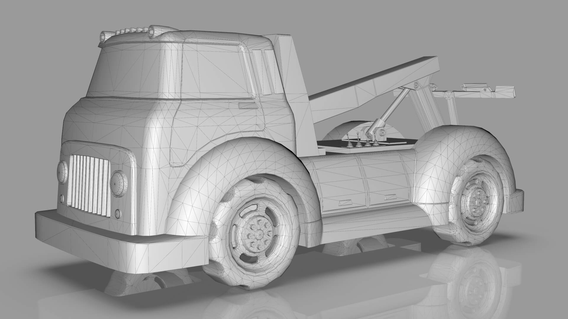 Wrecker Tow Truck Cartoon Vehicle - 3D Model by Arq_Lugo